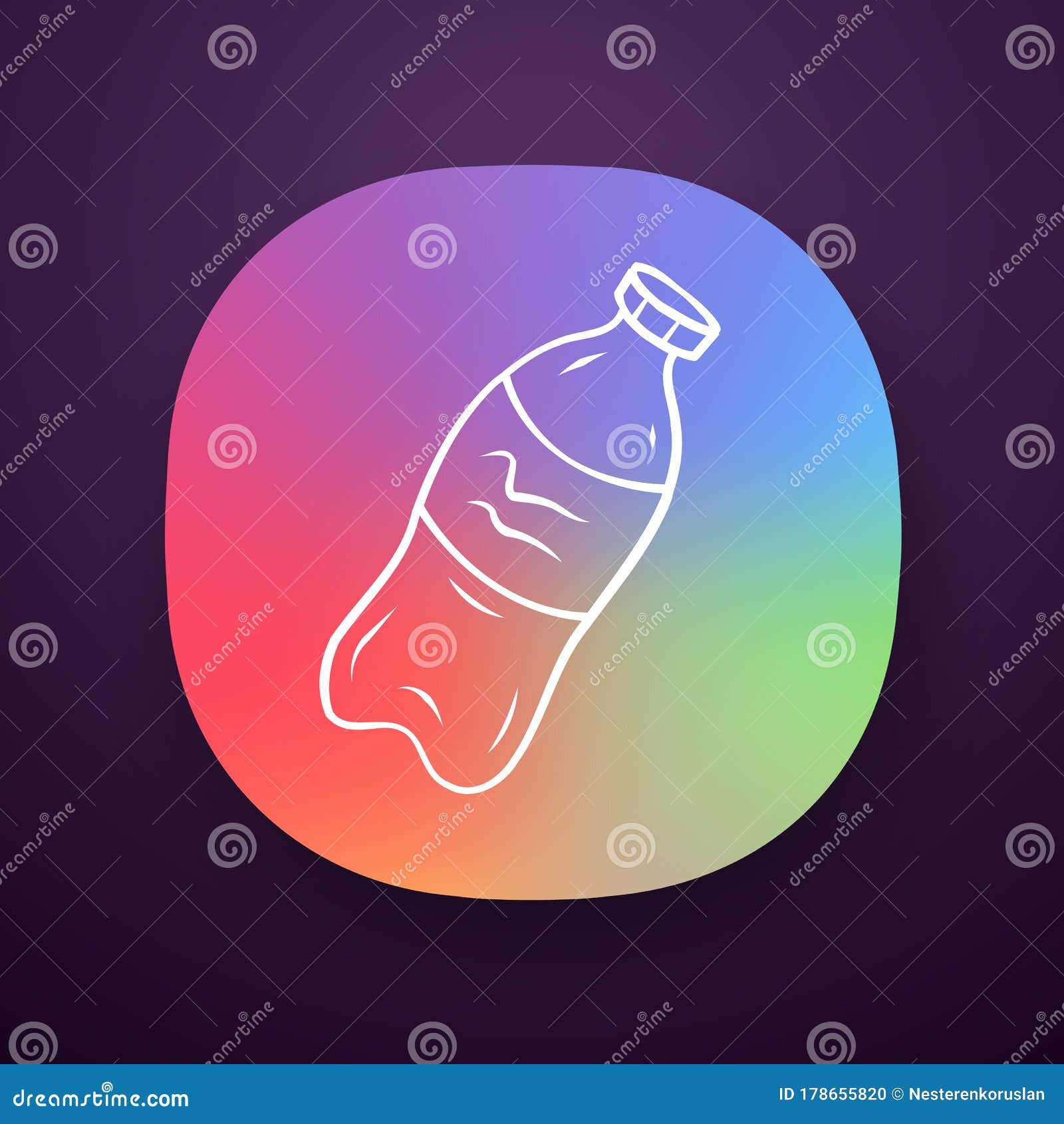 Plastic bottle app icon stock vector. Illustration of empty - 178655820