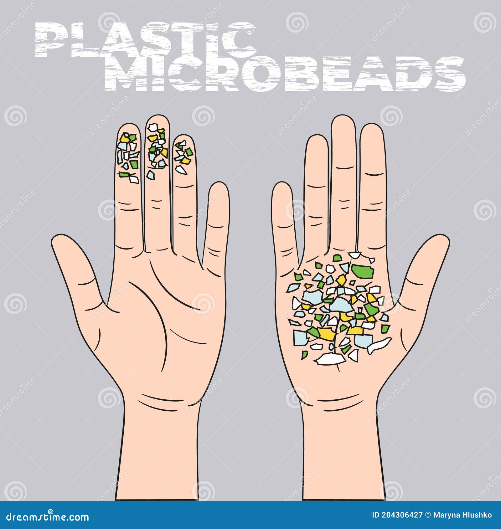 The Plastic Bottle Breaks Up into Small Pieces Stock Vector ...