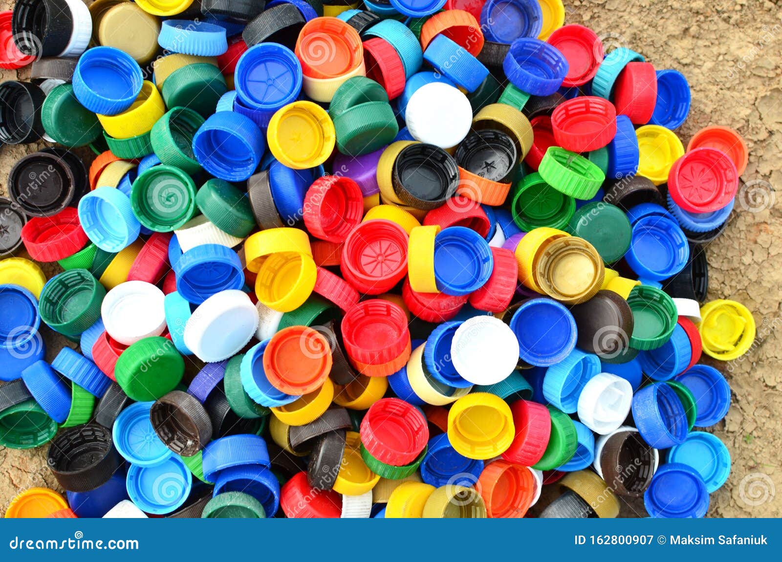 Plastic Bottle Caps Background. Cap Material is Recyclable.Remove Lids ...