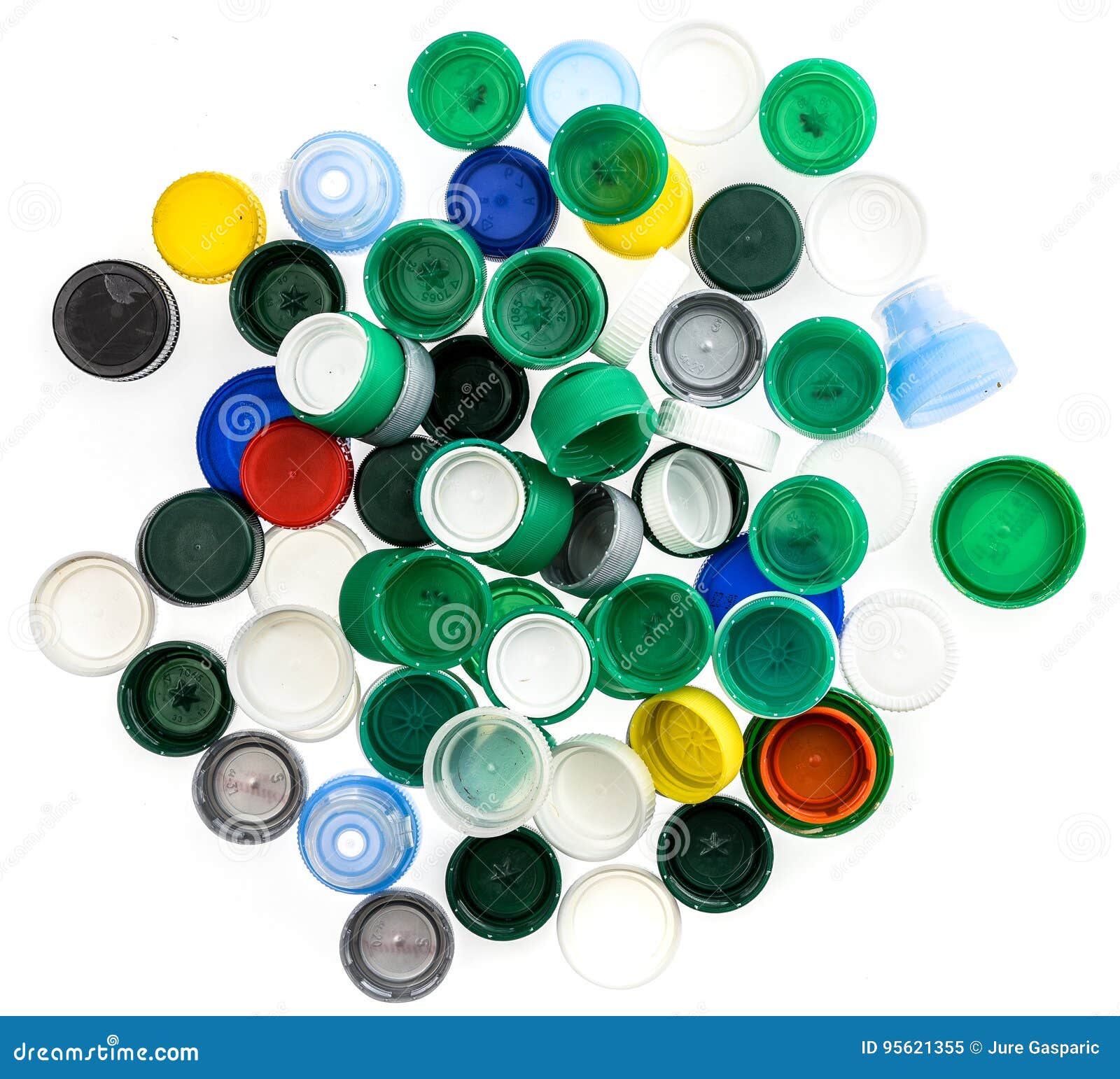 Plastic Bottle Caps in Different Colours. Stock Image - Image of ...