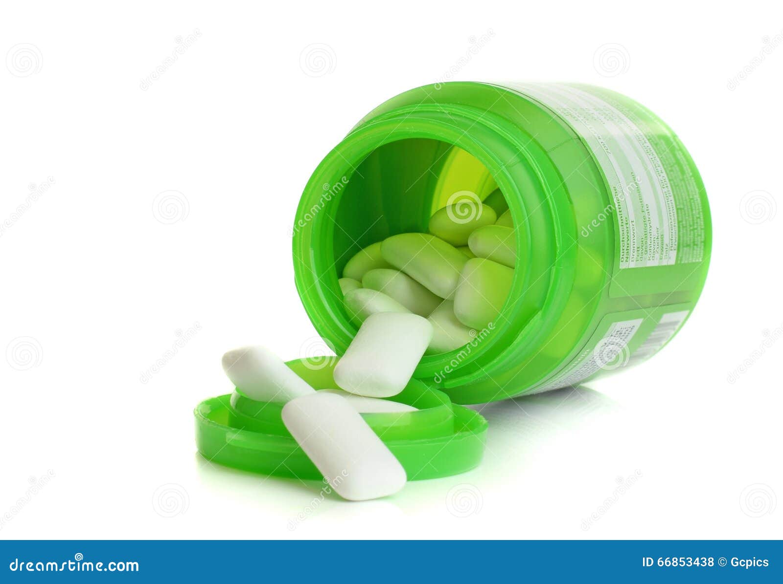 A Plastic Bottle of Chewing Gum Pieces Stock Photo - Image of food ...
