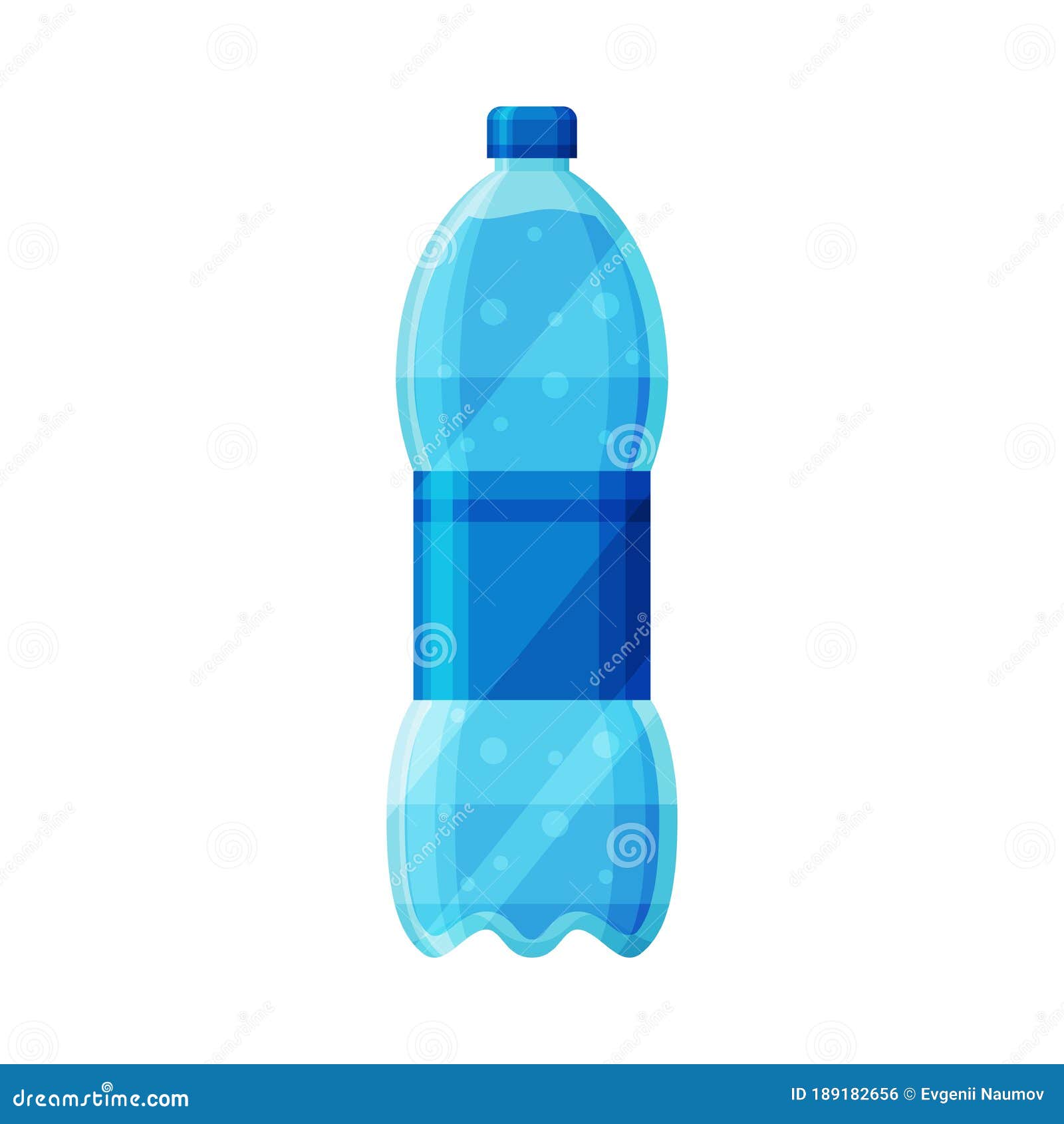 Plastic Bottle with Clean Purified Water Vector Illustration on White ...