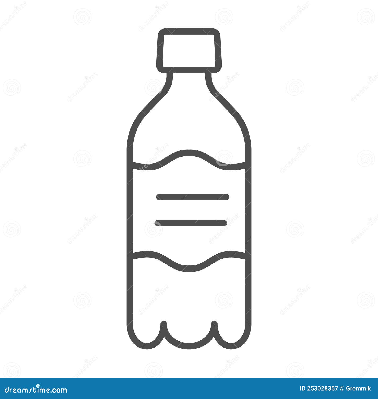 Plastic Bottle for Drinks. Empty Outline Stock Vector - Illustration of ...