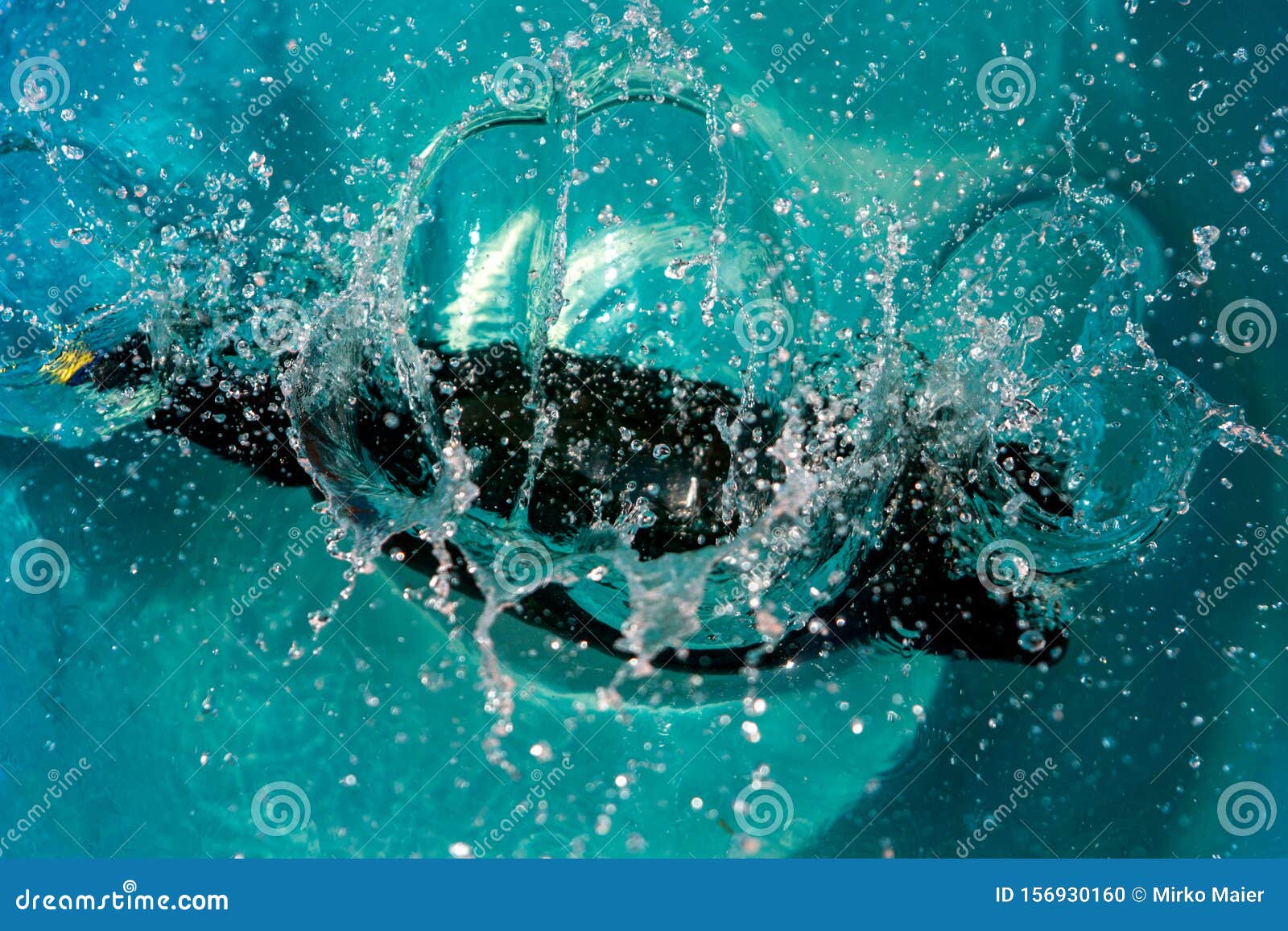 Plastic Bottle Falling into the Water Making Splashes and Spraying ...