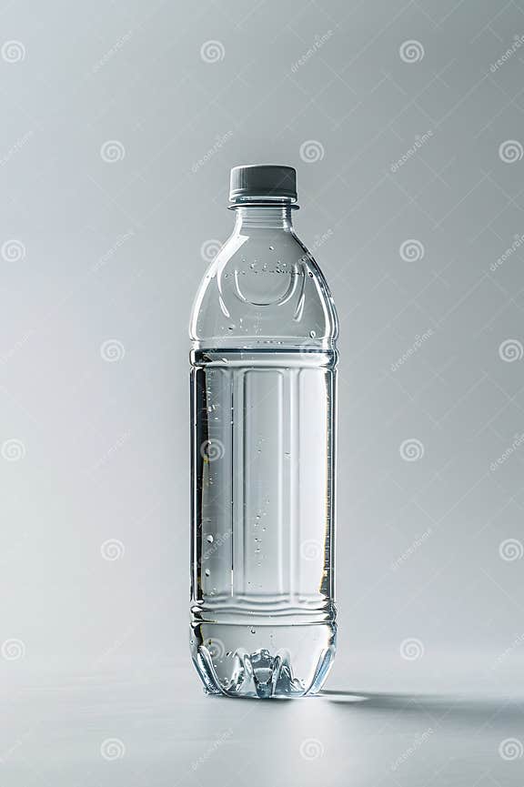 Plastic Bottle of Water on Table, Rectangle Shape, Liquid Inside Stock ...