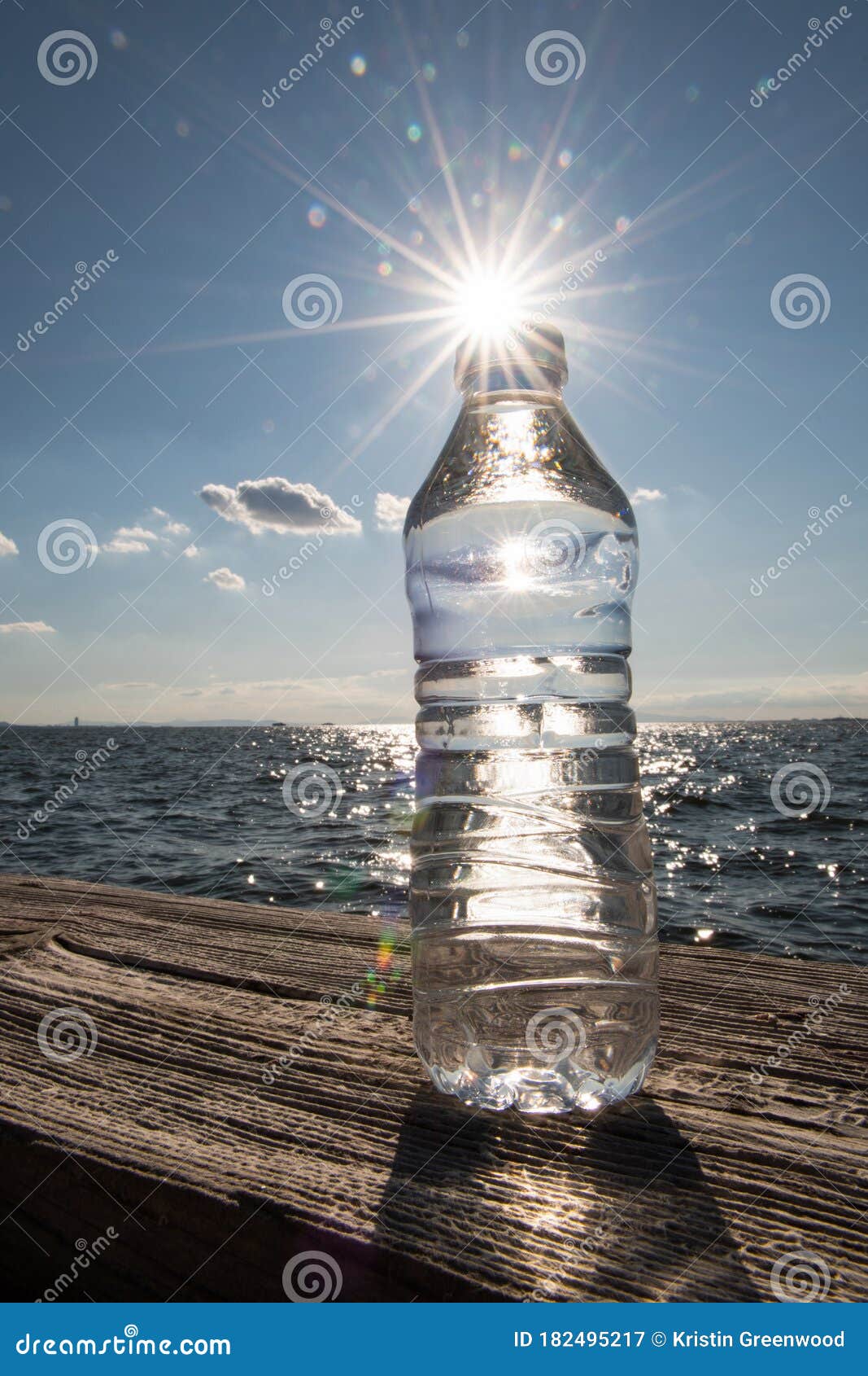Plastic Bottle with Sun Flare Effect on the Bottle Cap Stock Image ...