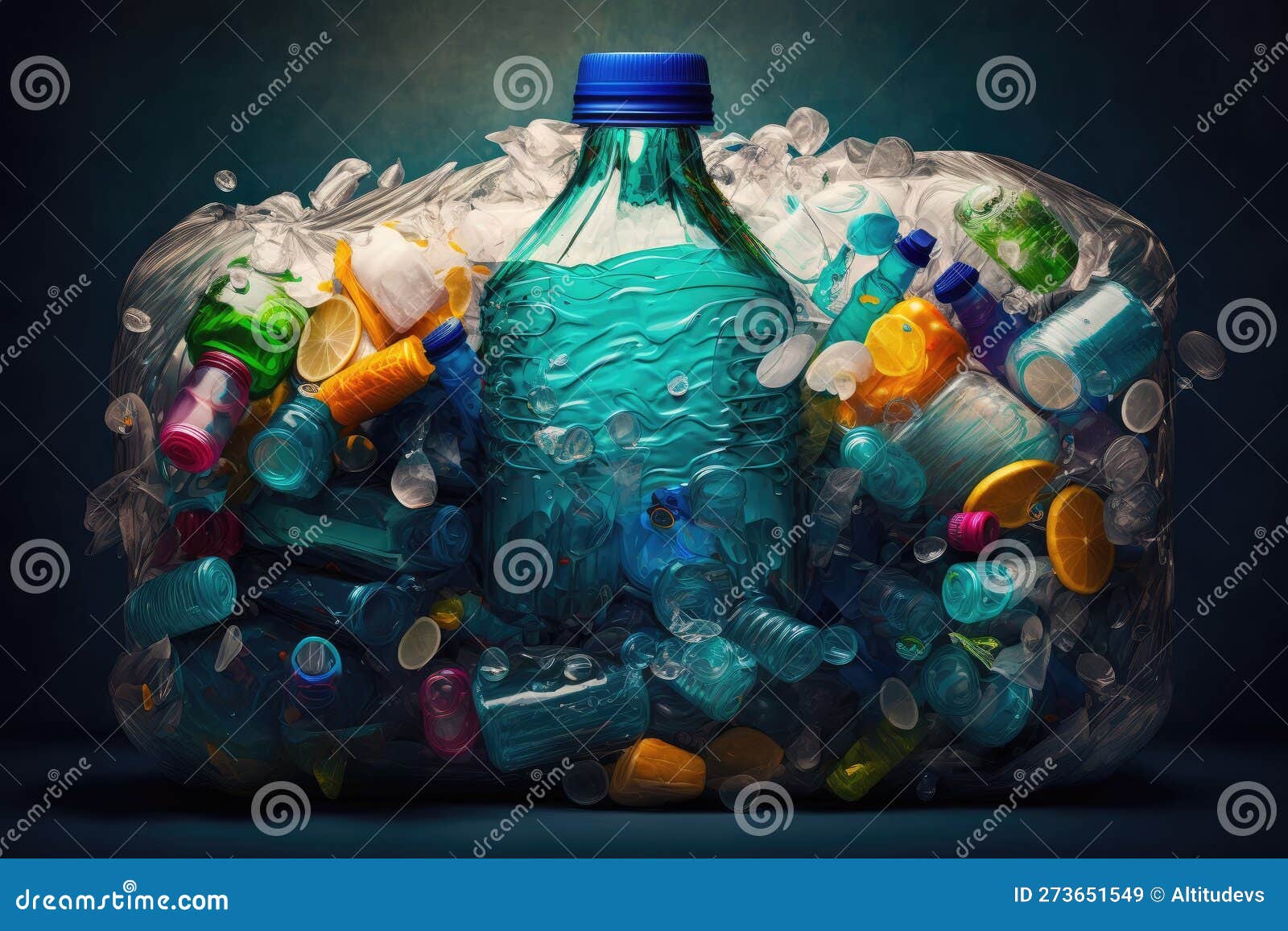 Plastic Bottle Garbage Bin Overflowing with Plastic Bottles Stock ...