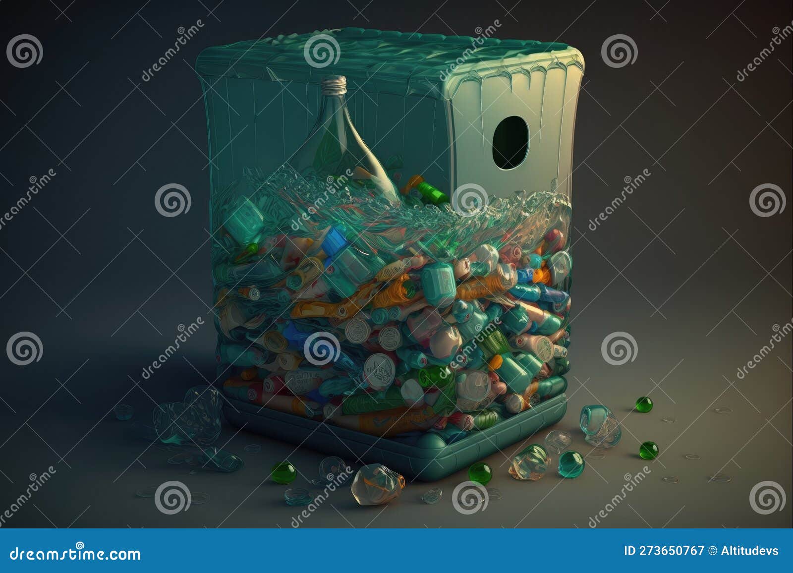 Plastic Bottle Garbage Bin Overflowing with Plastic Bottles Stock ...