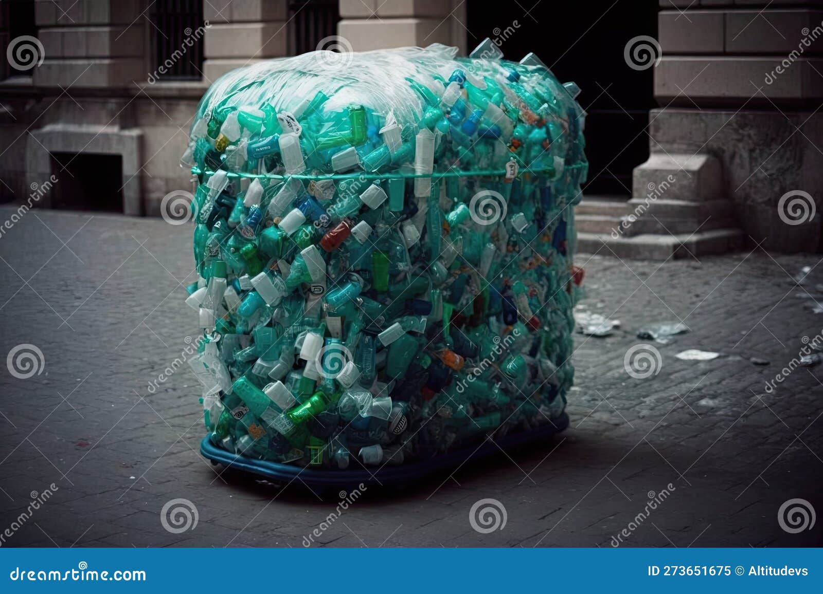 Plastic Bottle Garbage Bin Overflowing with Plastic Bottles Stock Image ...