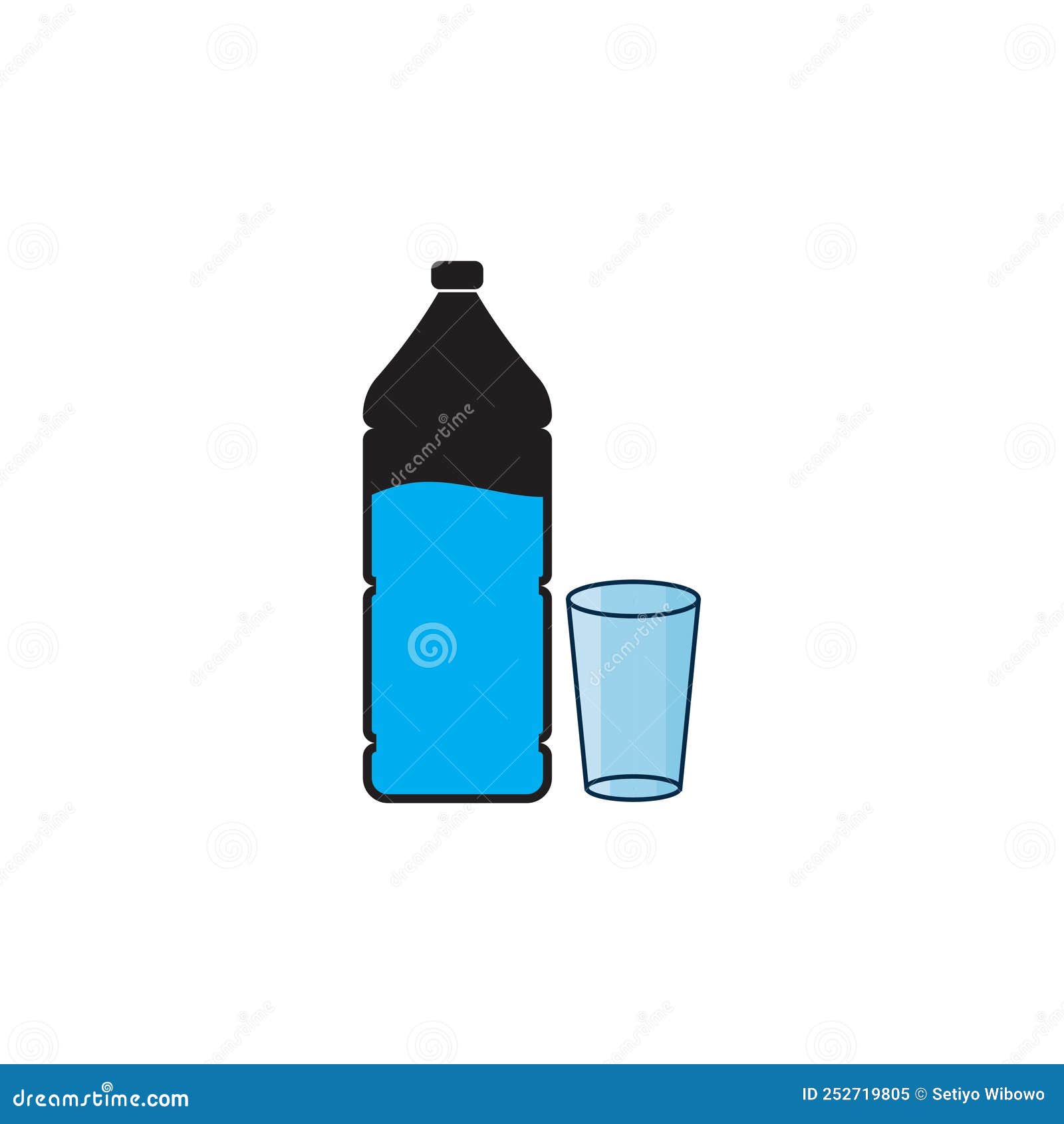 Plastic Bottle and Glass Vector Icon Stock Vector - Illustration of ...