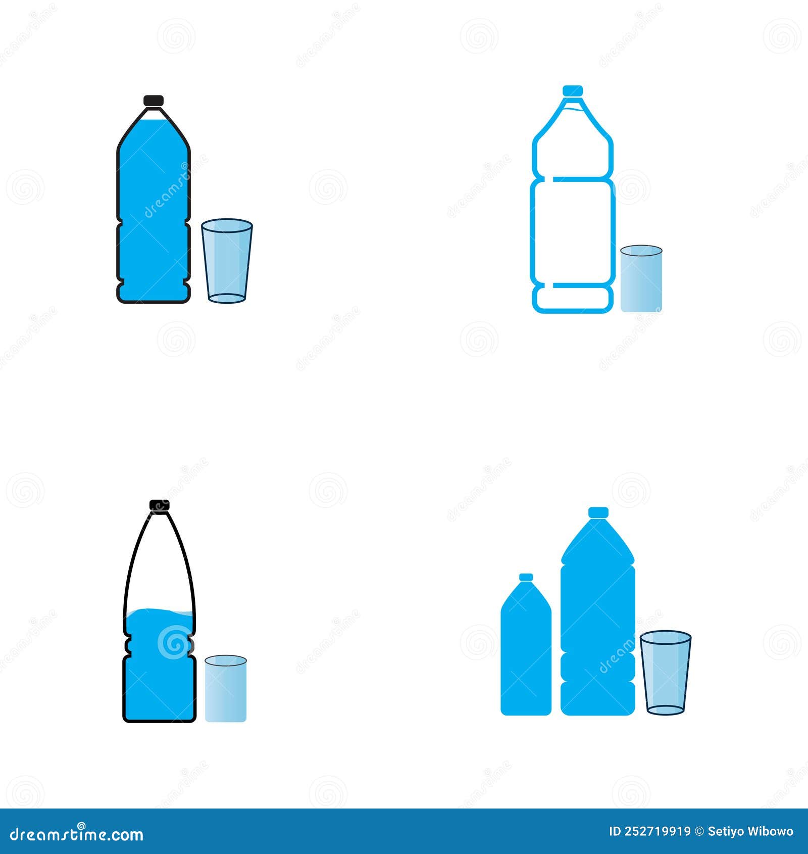 Plastic Bottle and Glass Vector Icon Stock Vector - Illustration of ...