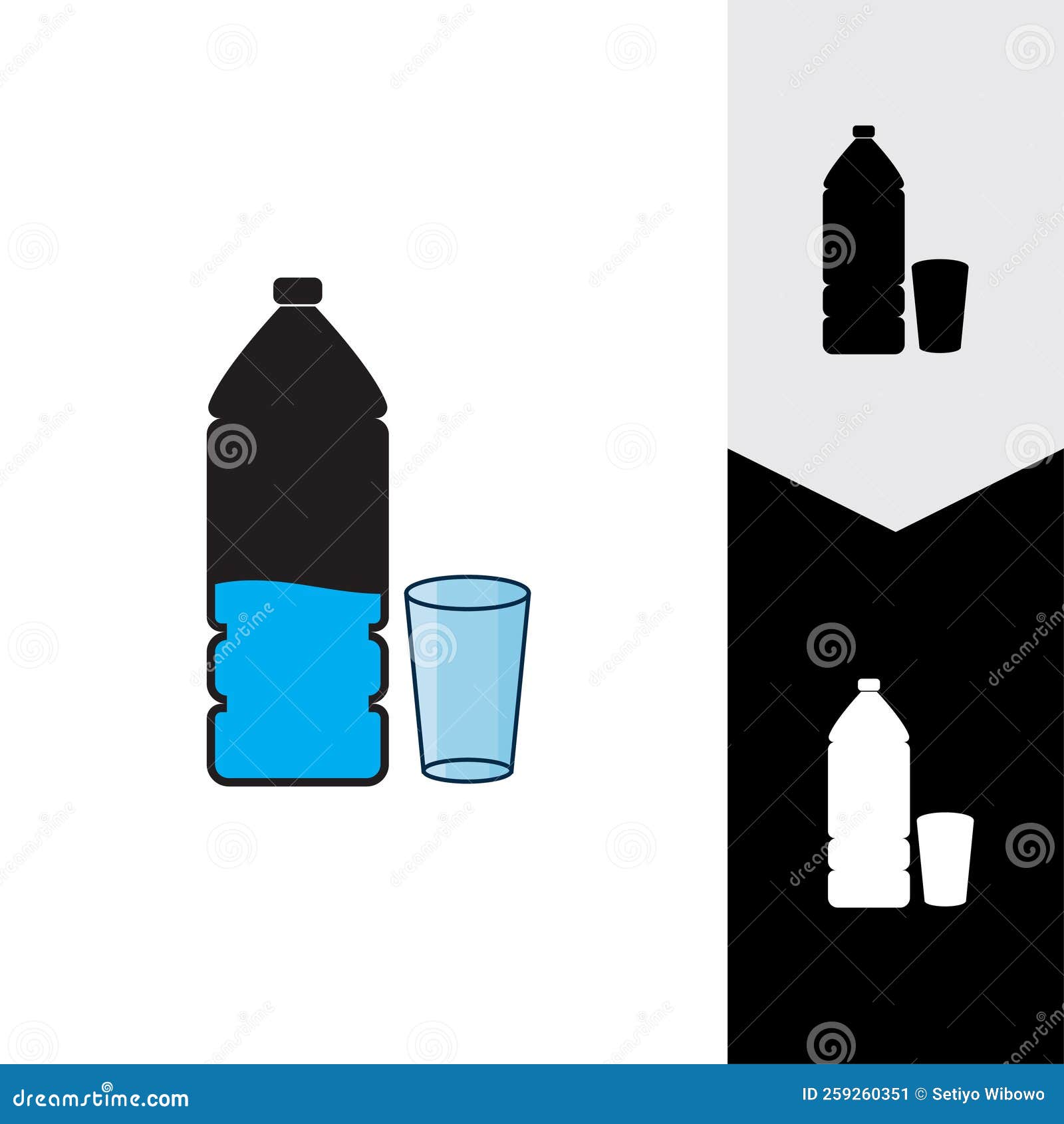 Plastic Bottle and Glass Vector Icon Stock Vector - Illustration of ...