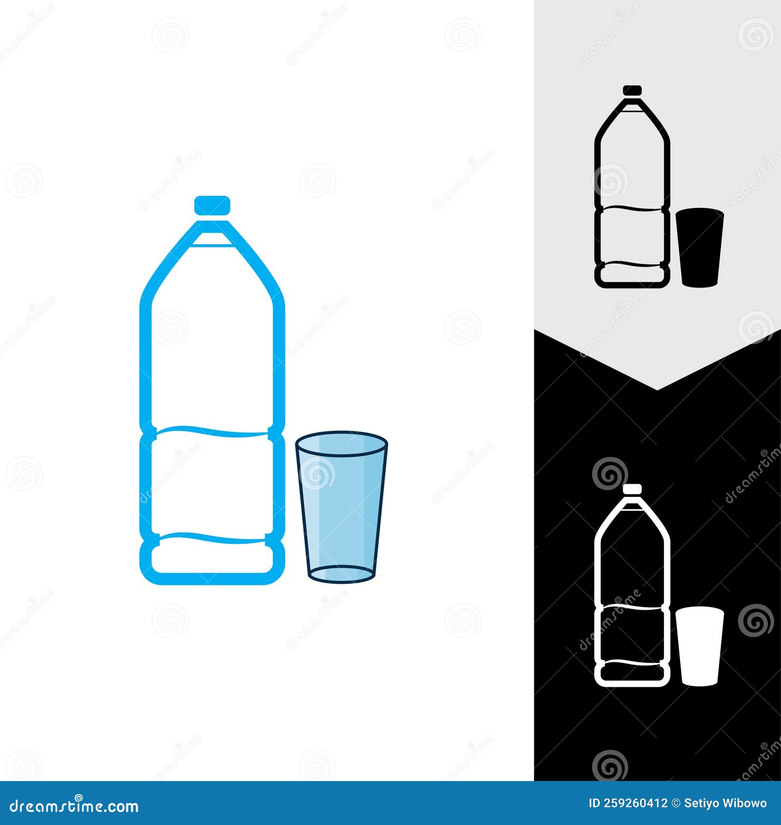 Plastic Bottle and Glass Vector Icon Stock Vector - Illustration of ...