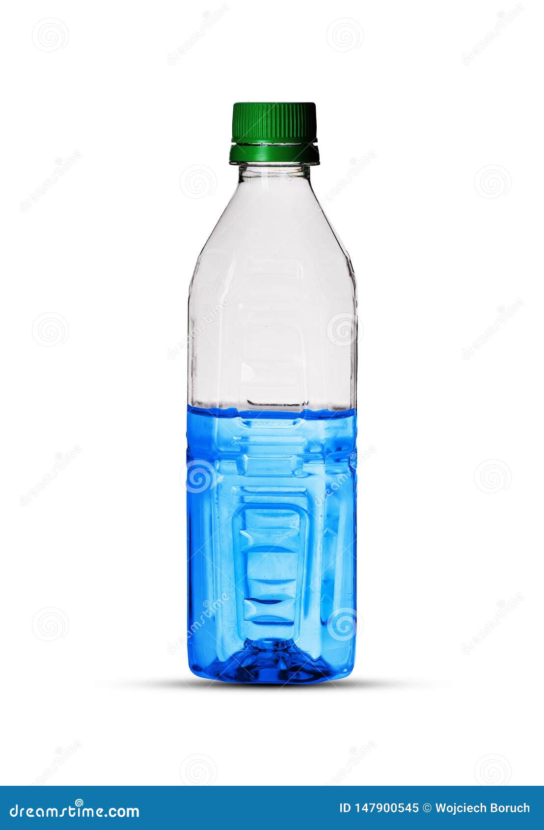 A plastic bottle with half stock image. Image of background - 147900545