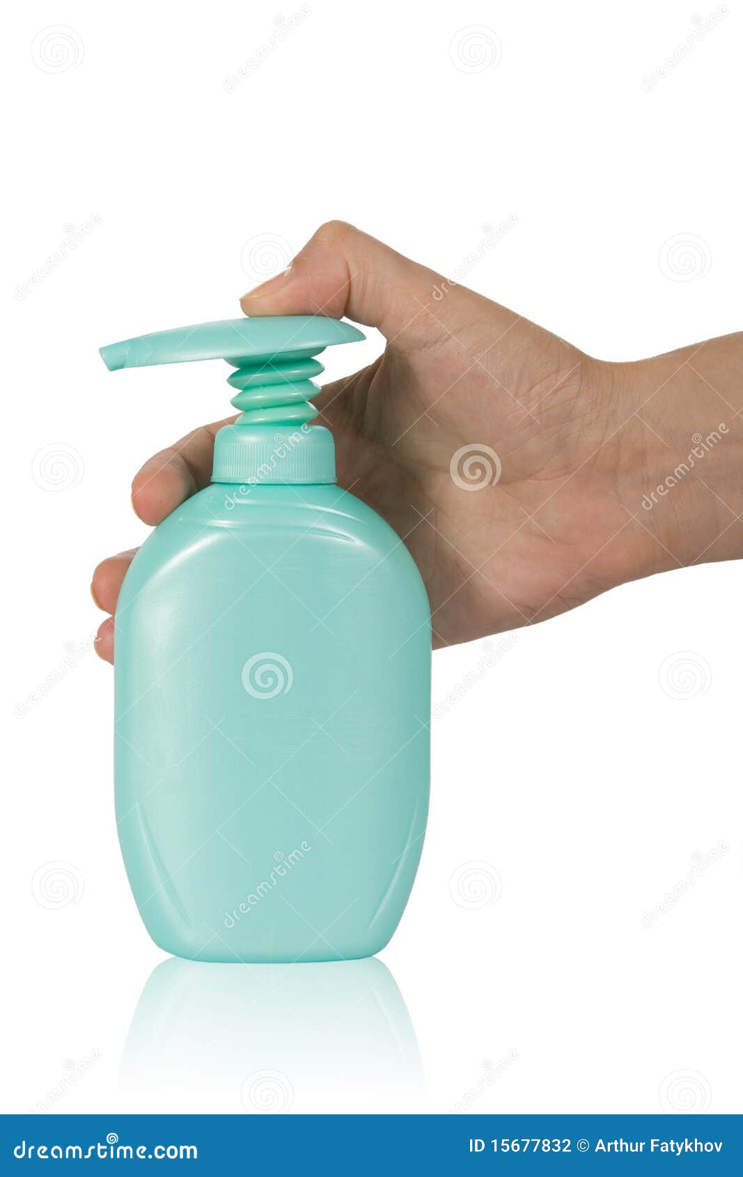 Plastic bottle in hand. stock photo. Image of reflection - 15677832