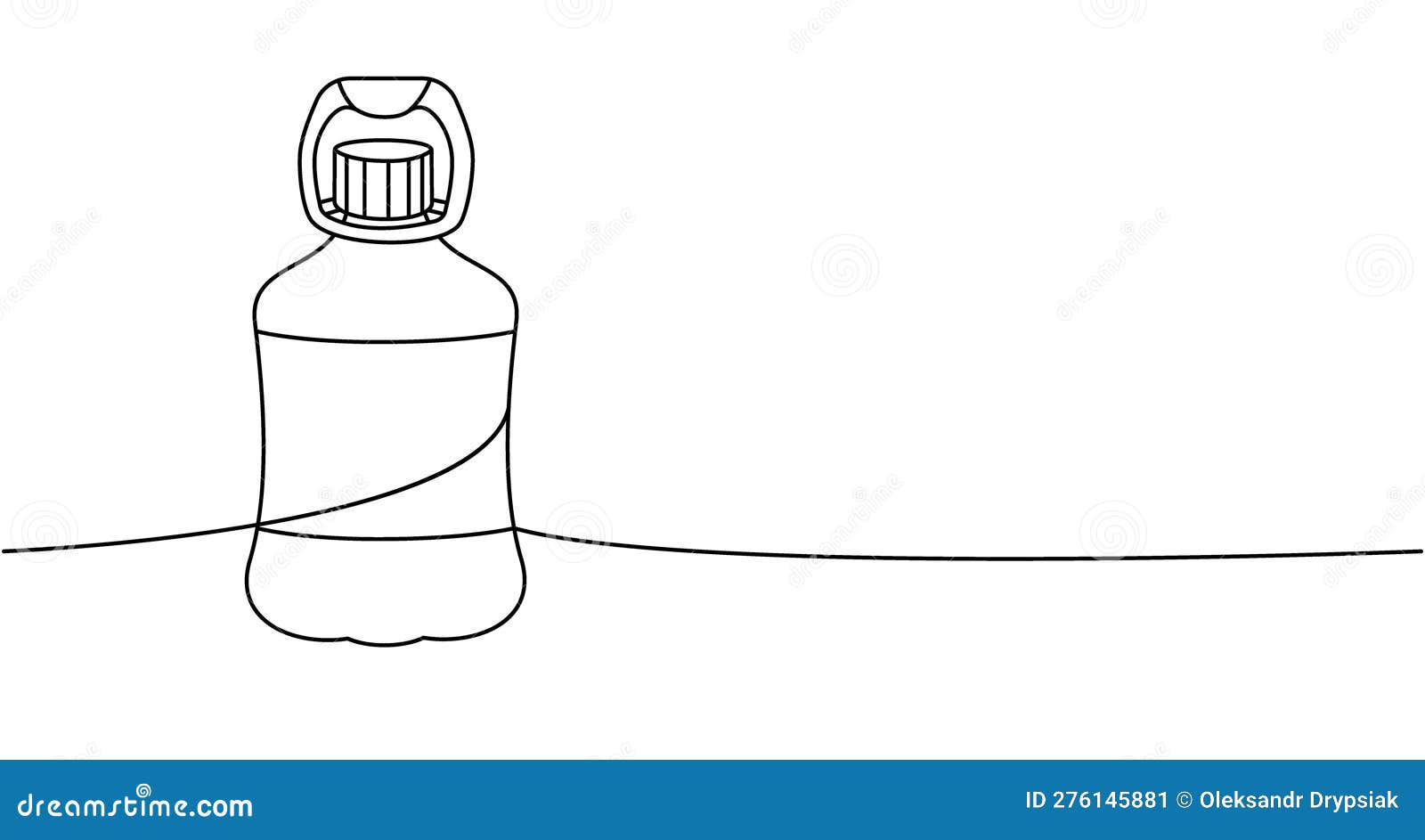 Plastic Bottle with Handle One Line Continuous Drawing. Empty Glass or ...