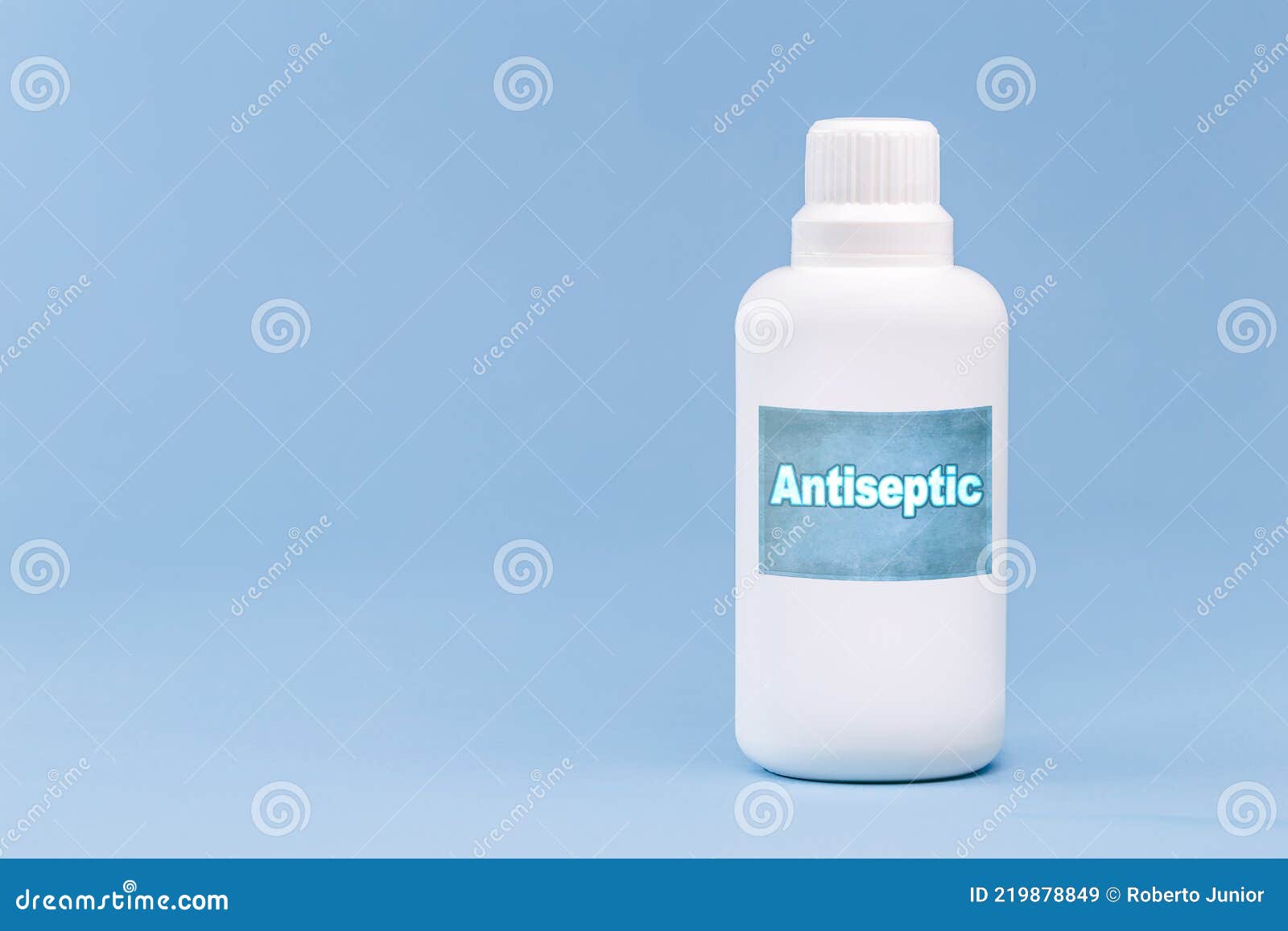 Plastic Bottle for Hydrogen Peroxide, Blue Background, Medicine Concept ...