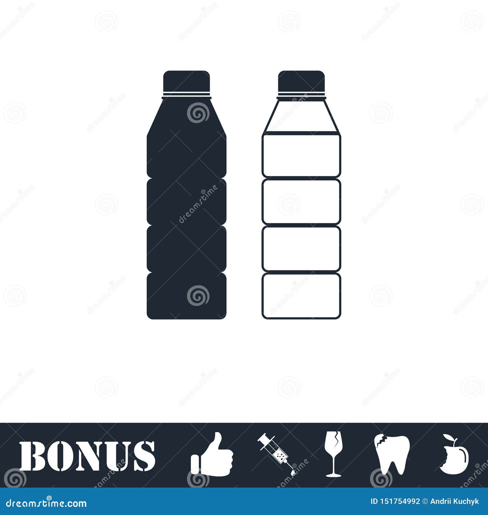 Plastic bottle icon flat stock vector. Illustration of isolated - 151754992
