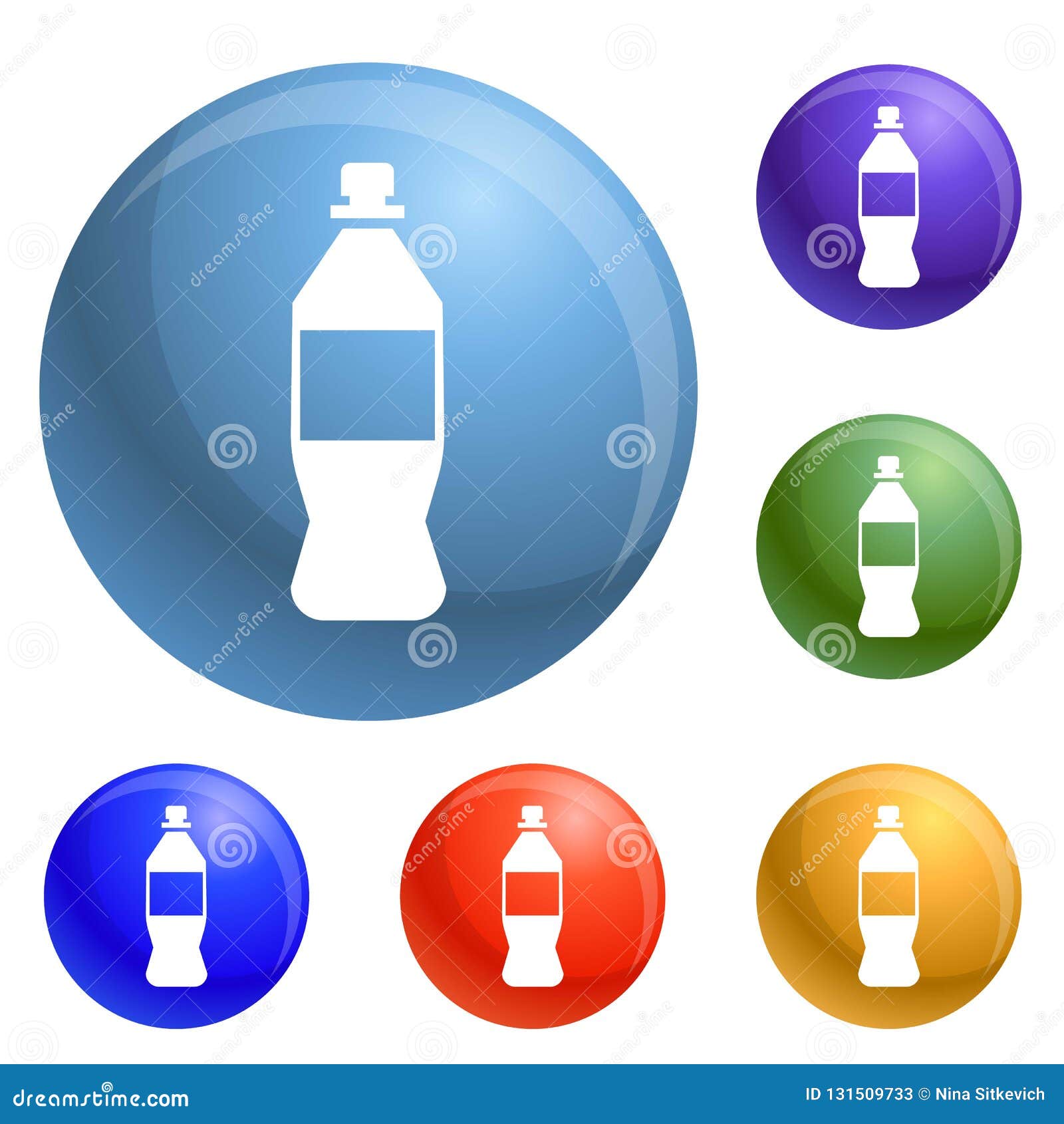 Plastic Bottle Icons Set Vector Stock Vector - Illustration of empty ...