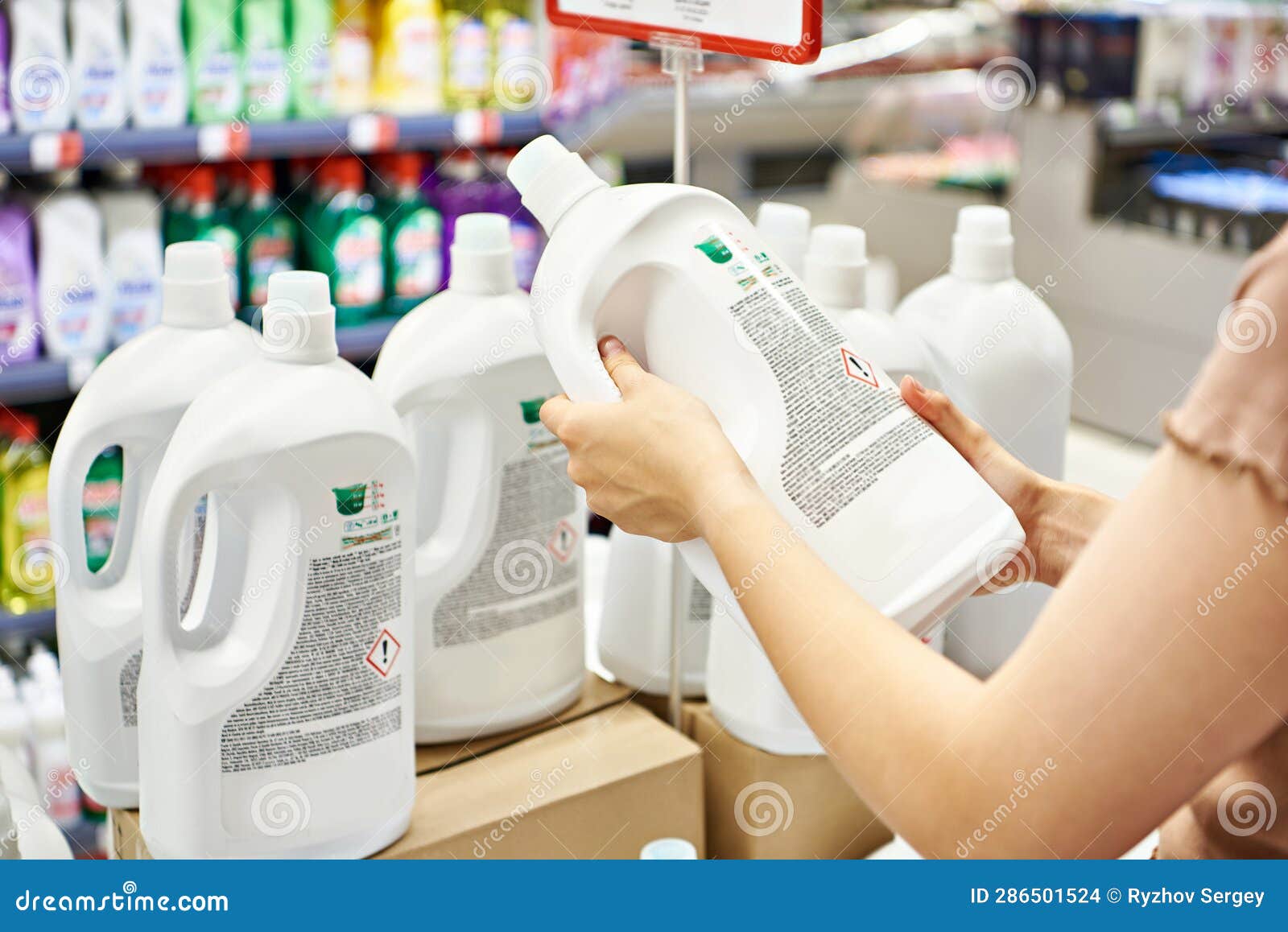 Plastic Bottle with Laundry Liquid in Store Stock Photo - Image of ...
