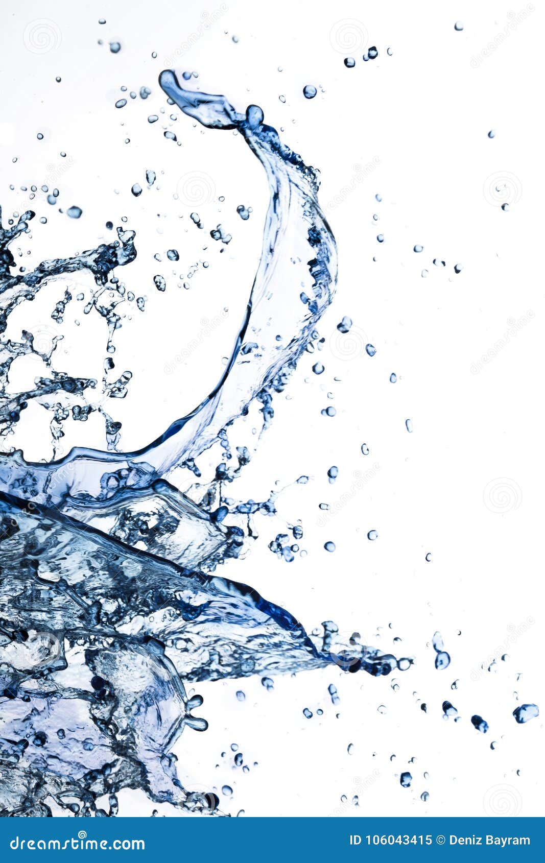 Plastic Bottle with Liquid Splash on Blue Stock Image - Image of ...