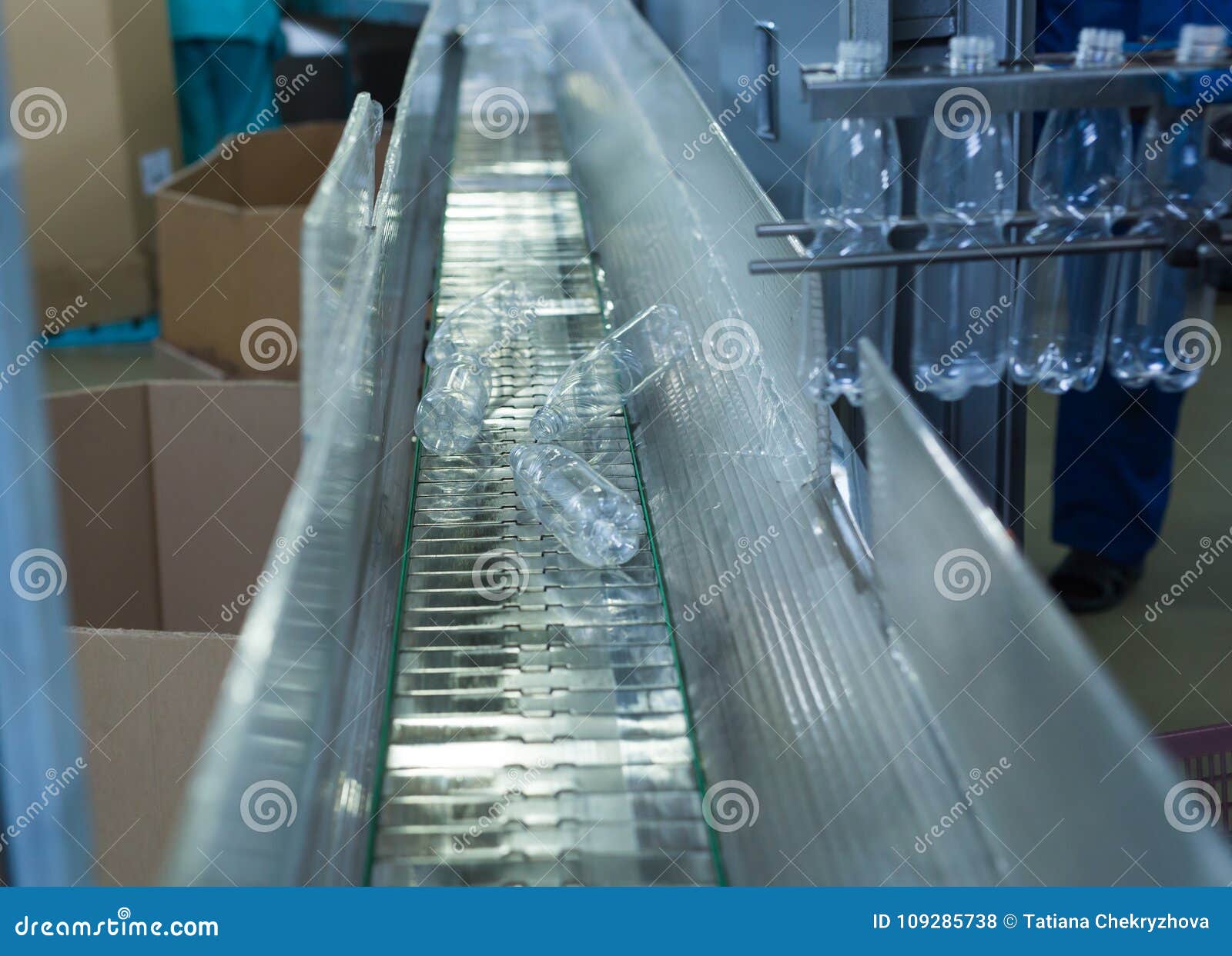 Plastic Bottle Making Process Stock Photo - Image of machinery, line ...