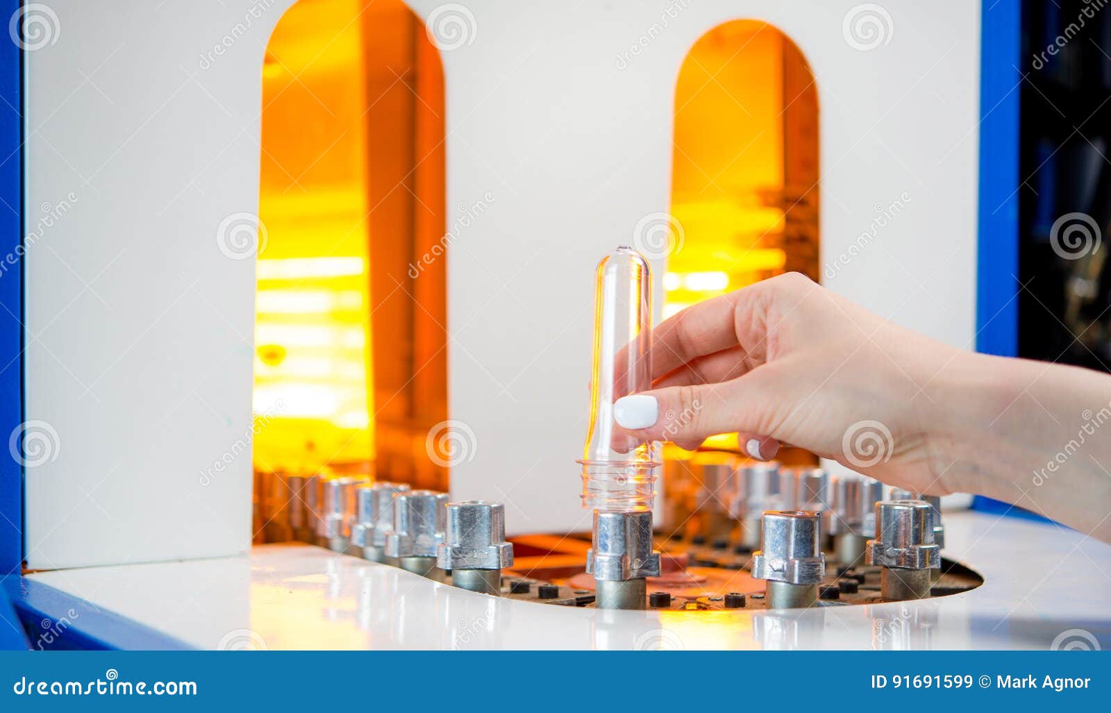 Plastic Bottle Making Process Stock Image - Image of conveyor ...