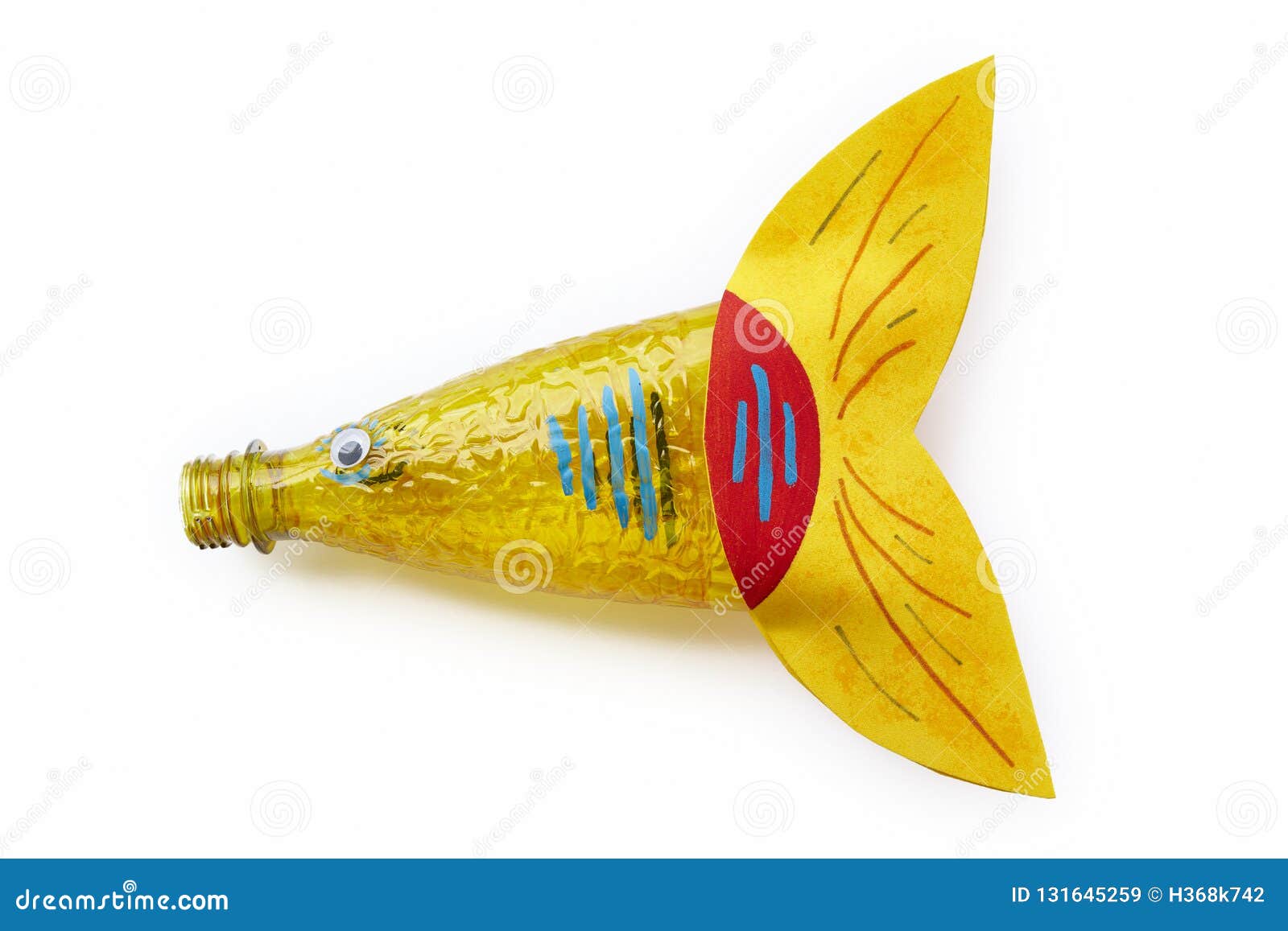 Plastic Bottle Recycled in a Fish Figure. Reuse Garbage Stock Image ...