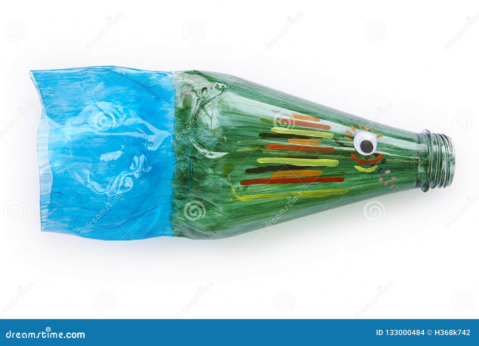 Plastic Bottle Recycled in a Fish Figure. Reuse Garbage Stock Photo ...