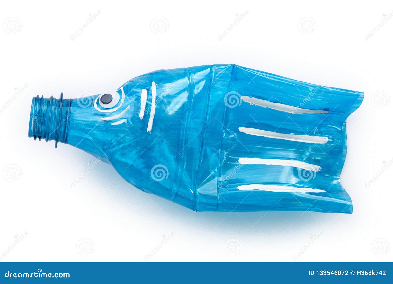 Plastic Bottle Recycled in a Fish Figure. Reuse Garbage Stock Photo ...