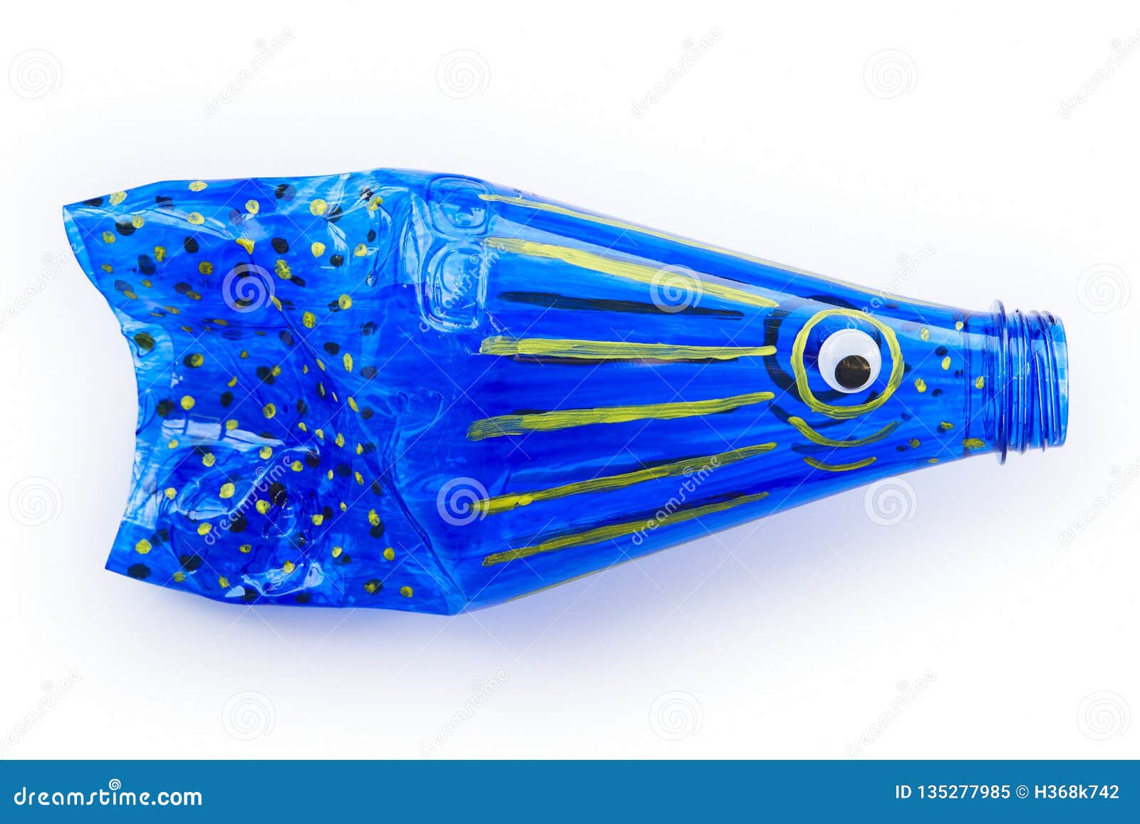 Plastic Bottle Recycled in a Fish Figure. Reuse Garbage Stock Image ...