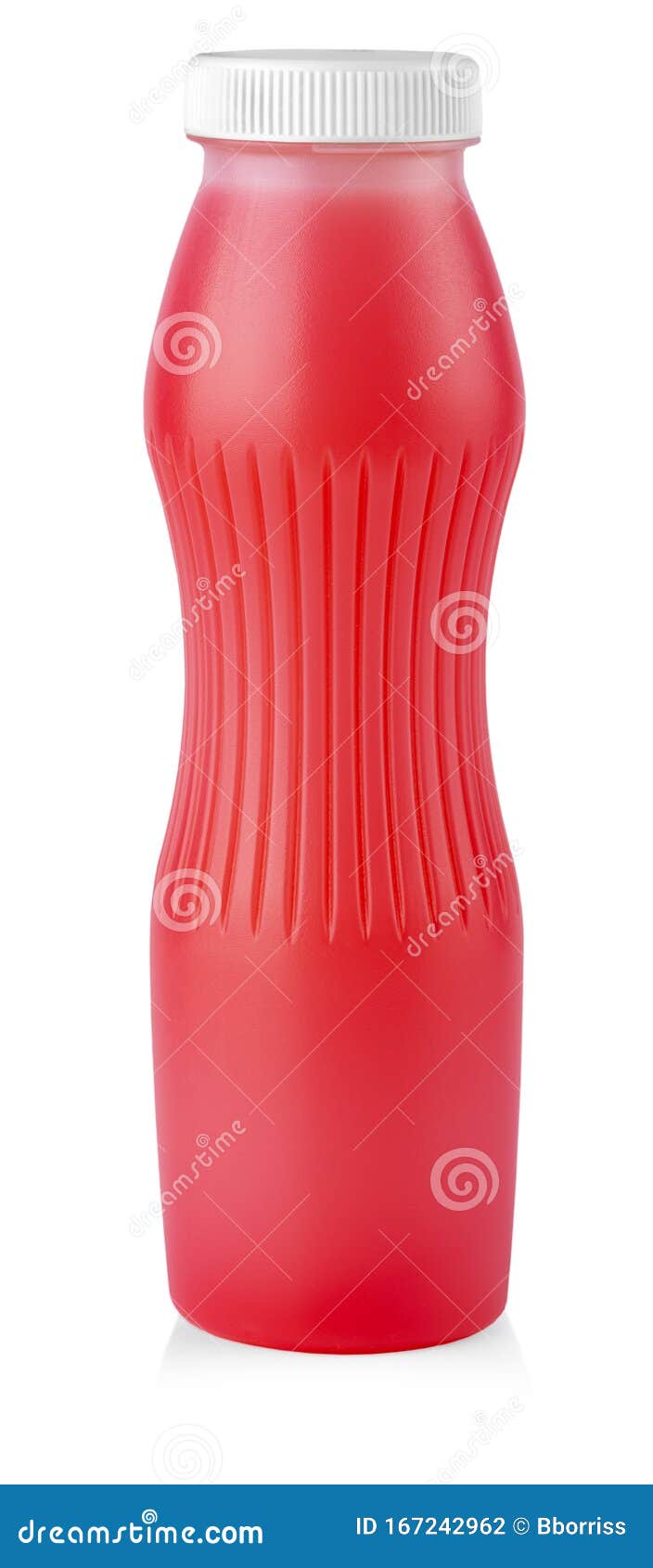 Plastic Bottle with Red Juice on White Background Stock Photo - Image ...
