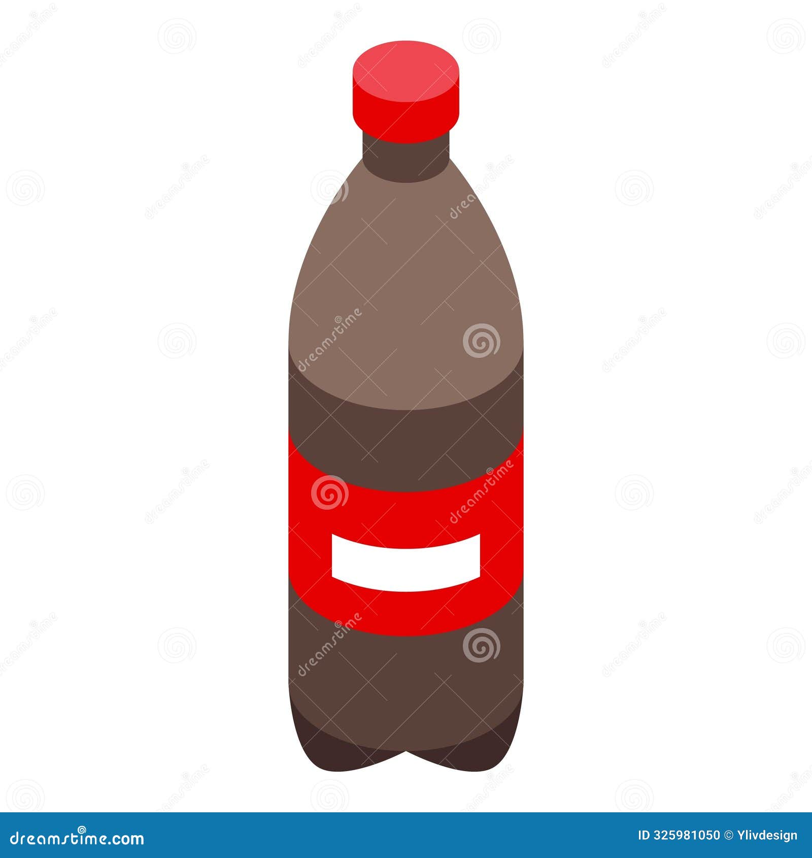 Plastic Bottle with a Red Label is Standing on a White Background Stock ...