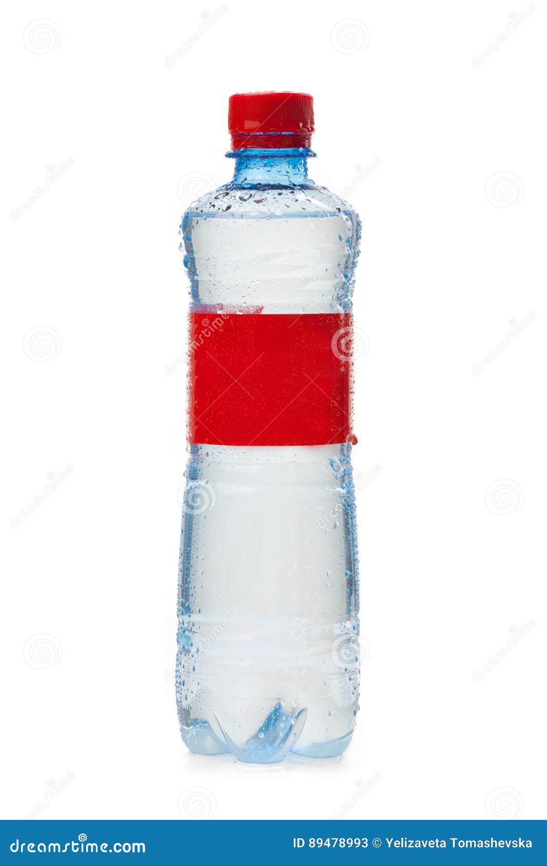A Plastic Bottle with a Red Label Stock Image - Image of full ...