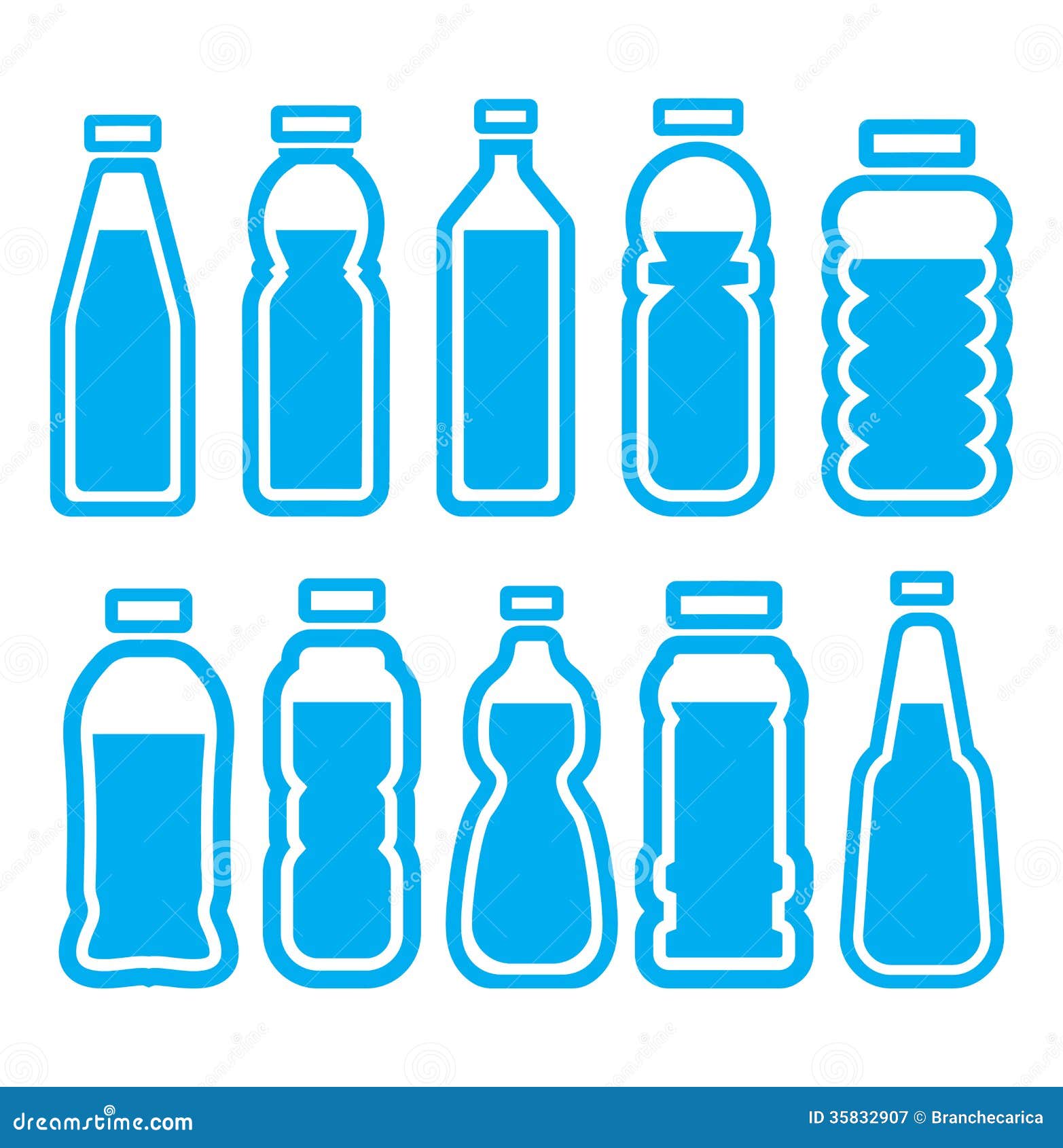 Plastic bottle set stock vector. Illustration of symbol - 35832907