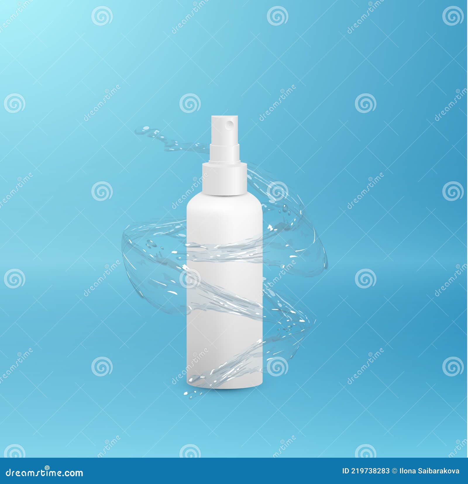 Plastic Bottle with Spiral Water Splash Effect. Vector Eps10 Stock ...