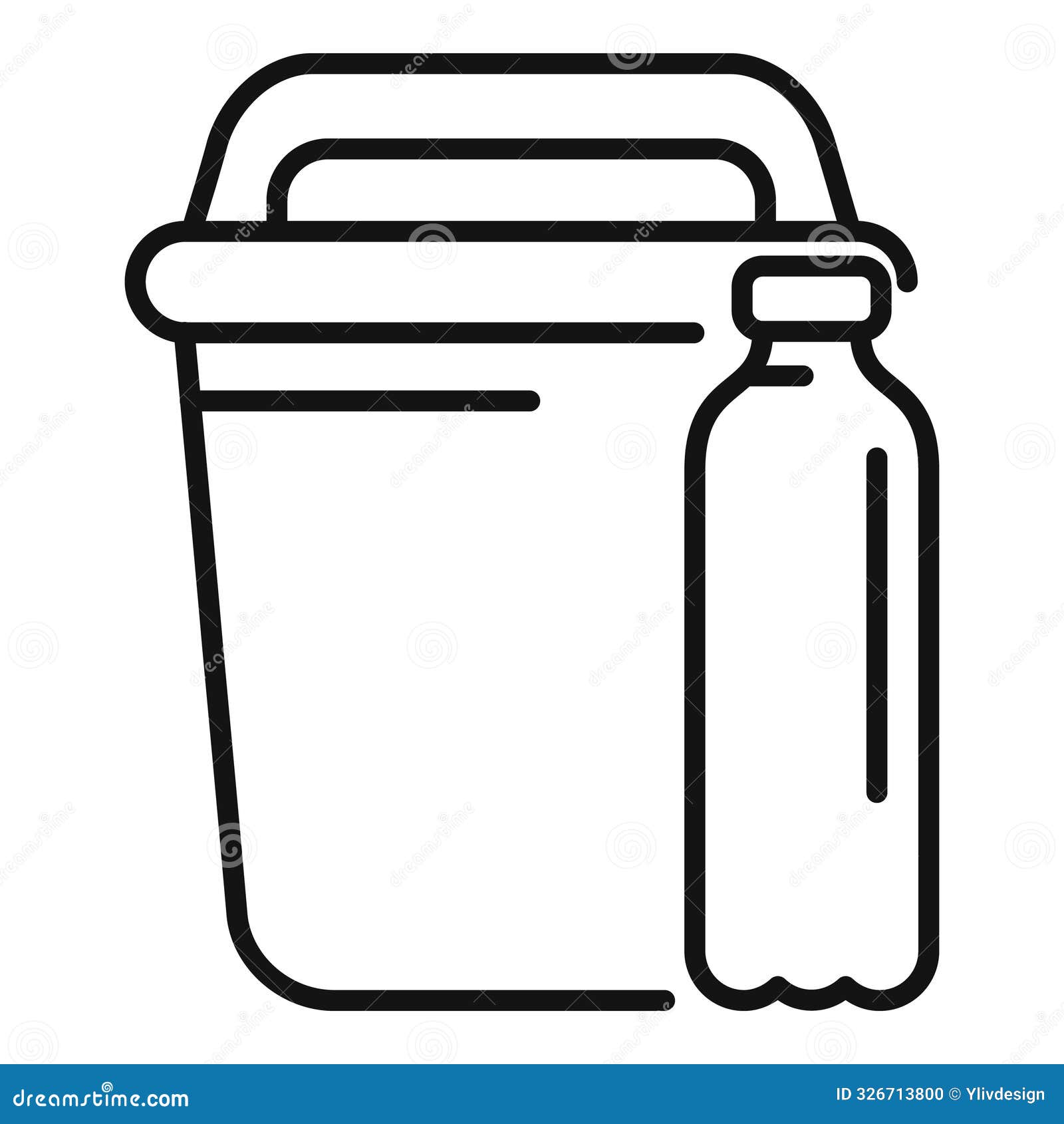 Plastic Bottle Standing Next To Open Empty Cooler Box Stock ...