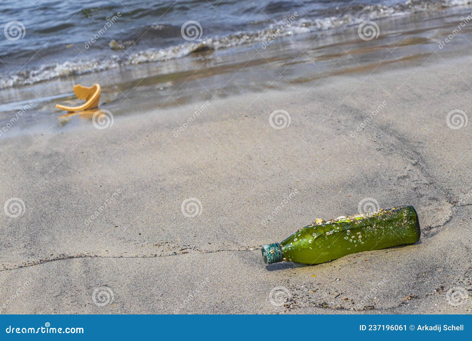 Plastic Bottle Stranded Washed Up Garbage Pollution on Beach Brazil ...