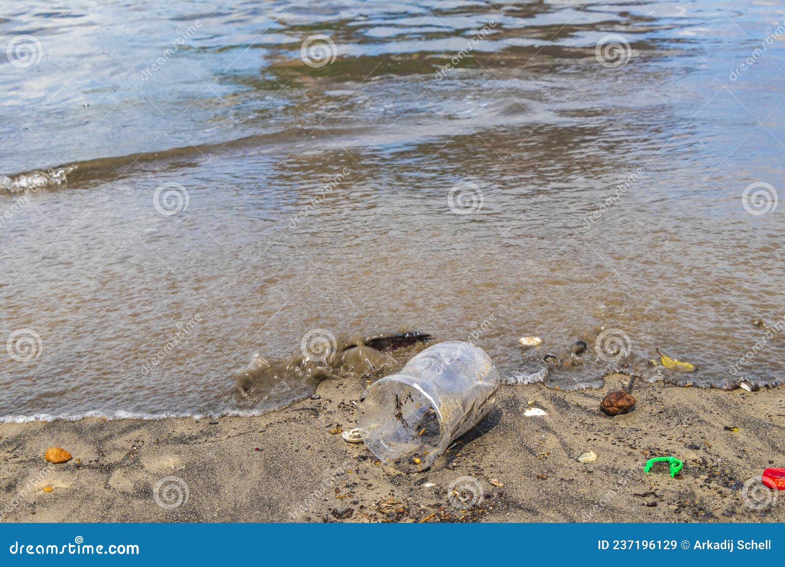 Plastic Bottle Stranded Washed Up Garbage Pollution on Beach Brazil ...