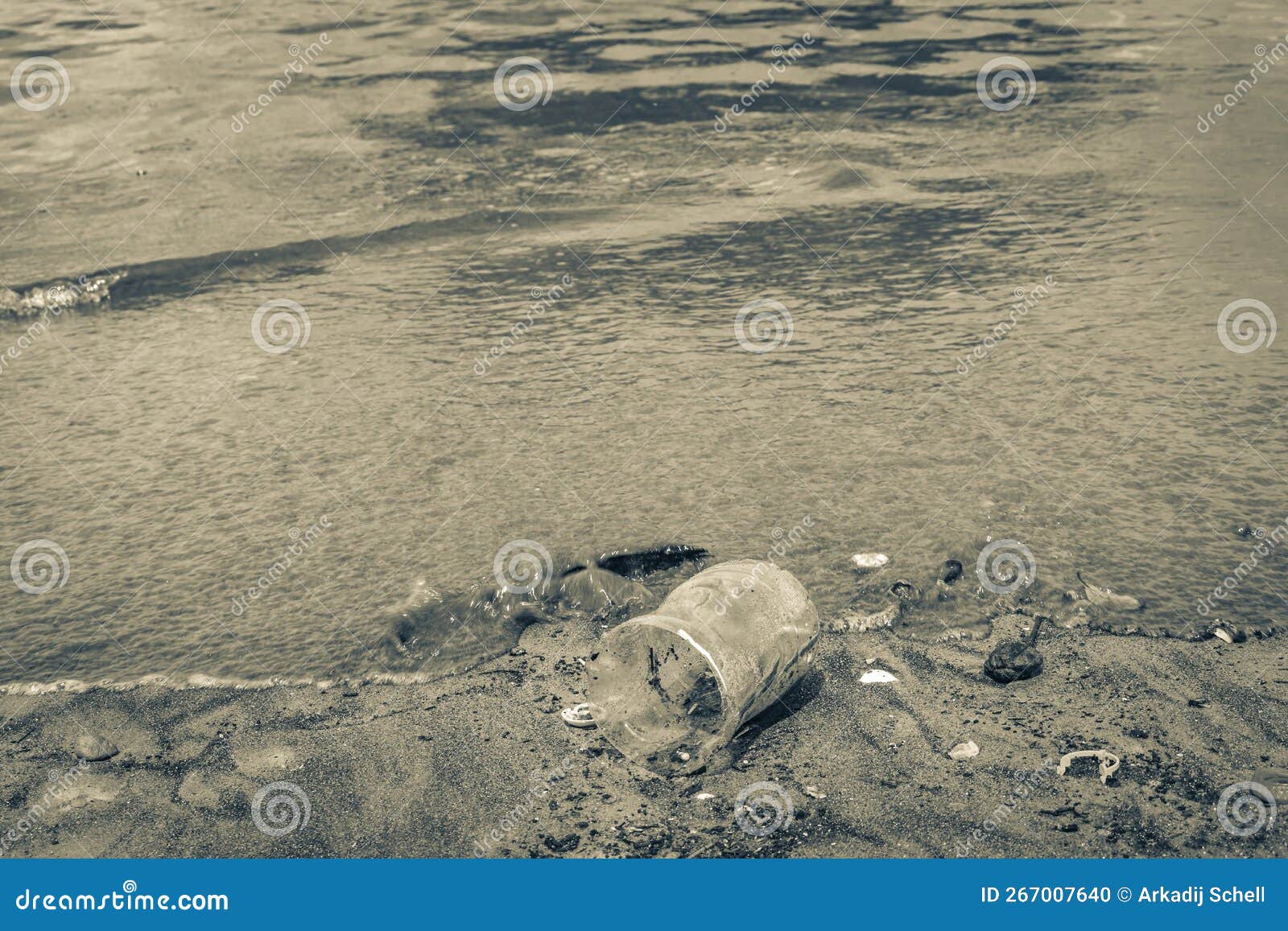 Plastic Bottle Stranded Washed Up Garbage Pollution on Beach Brazil ...