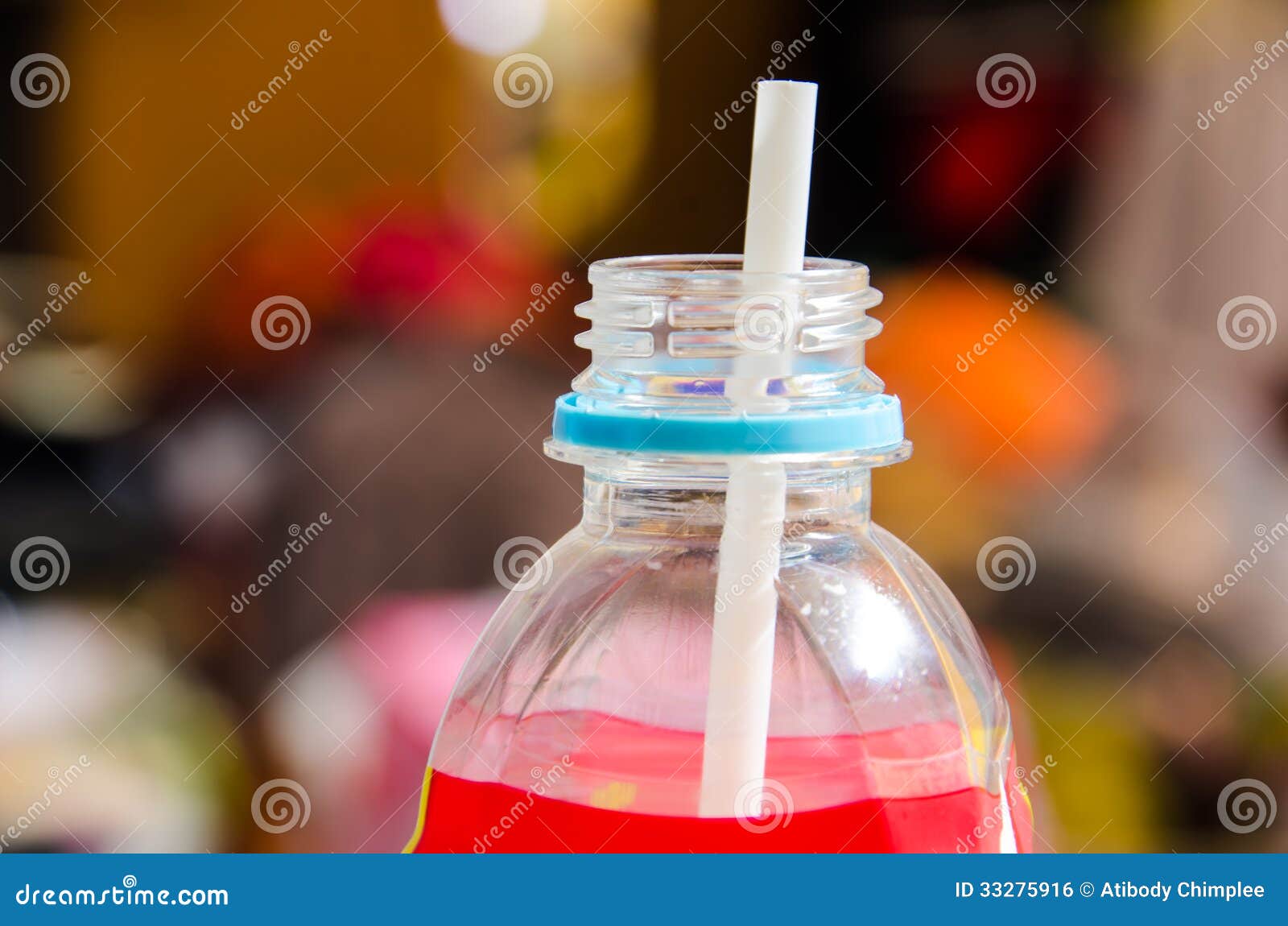 Plastic bottle and straw stock photo. Image of carbonated - 33275916