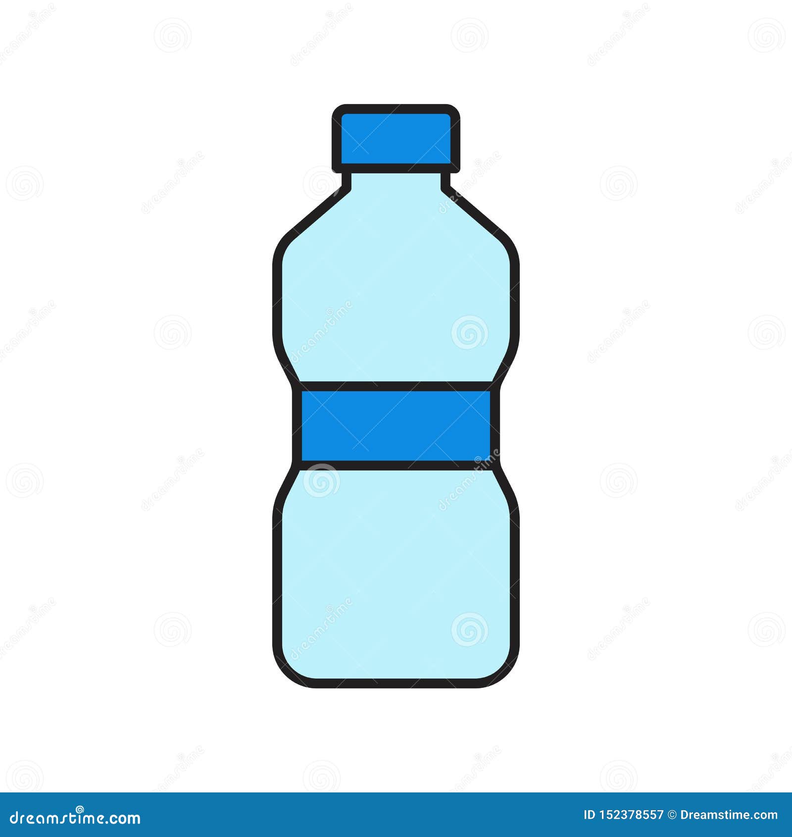 Plastic Bottle Vector Illustration, Filled Style Editable Outline Icon ...