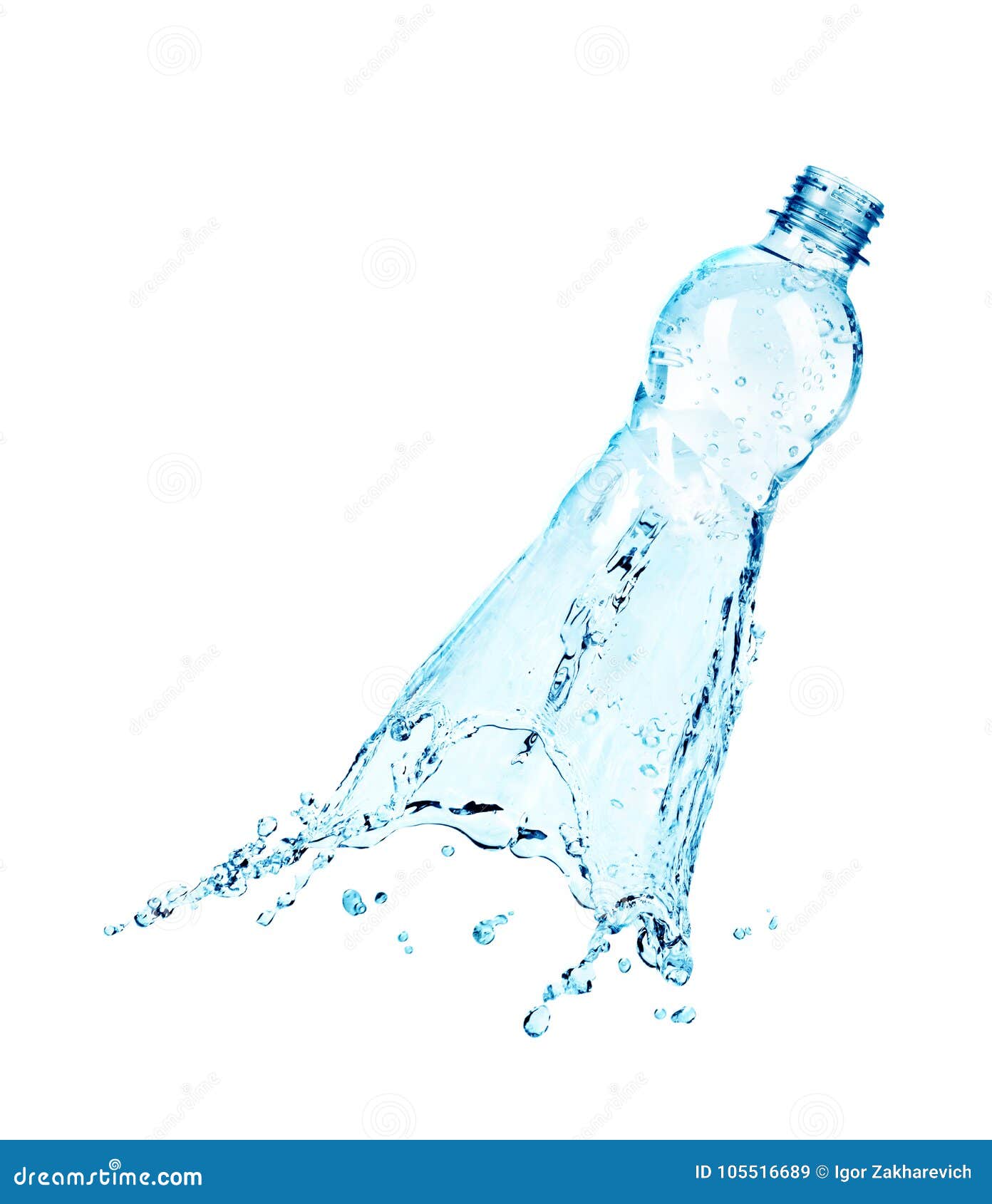 A Plastic Bottle of Water that Becomes a Splash Stock Image - Image of ...