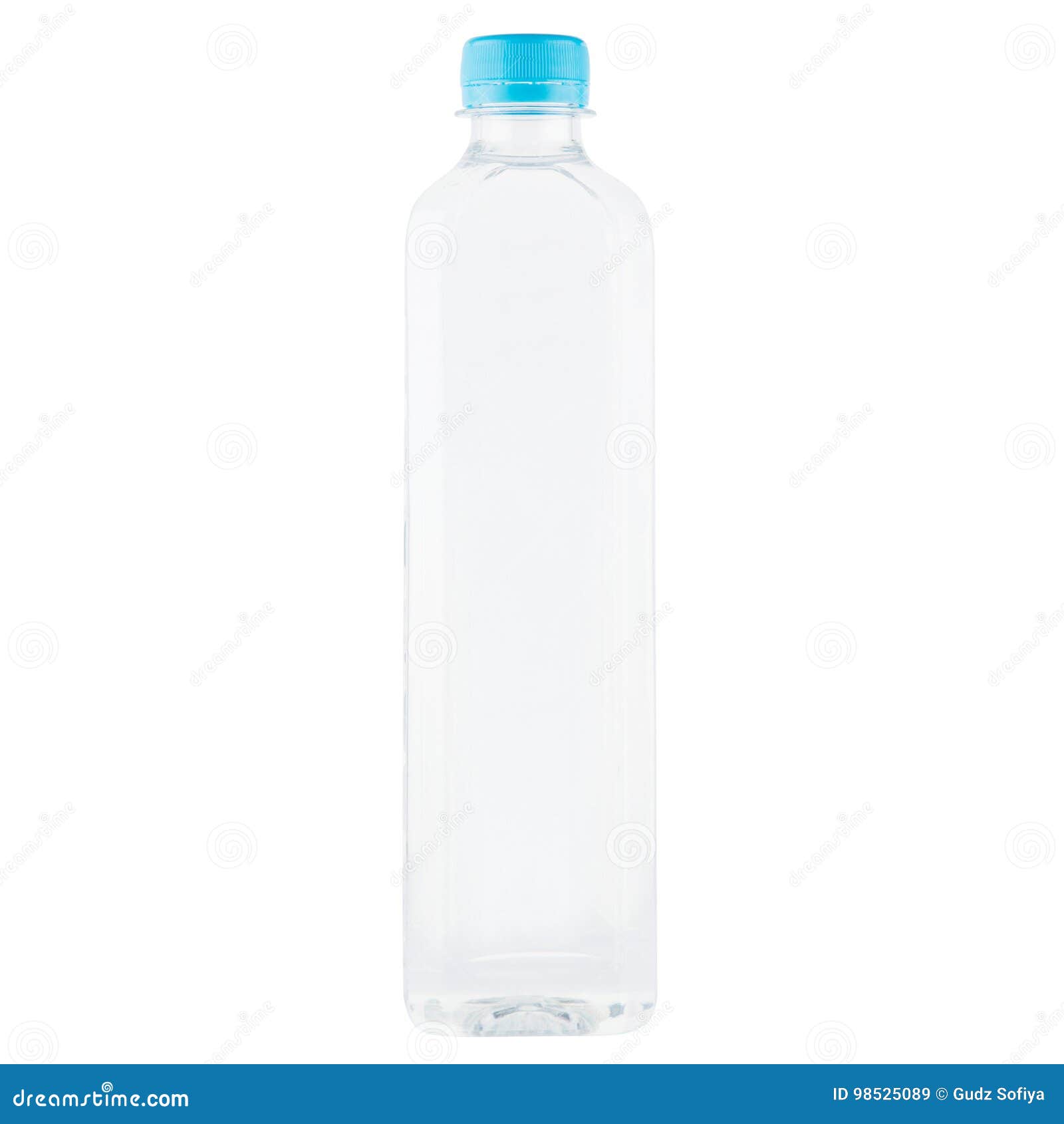 Plastic Bottle for Water Wiht Blue Cap Isolated on White Stock Image ...