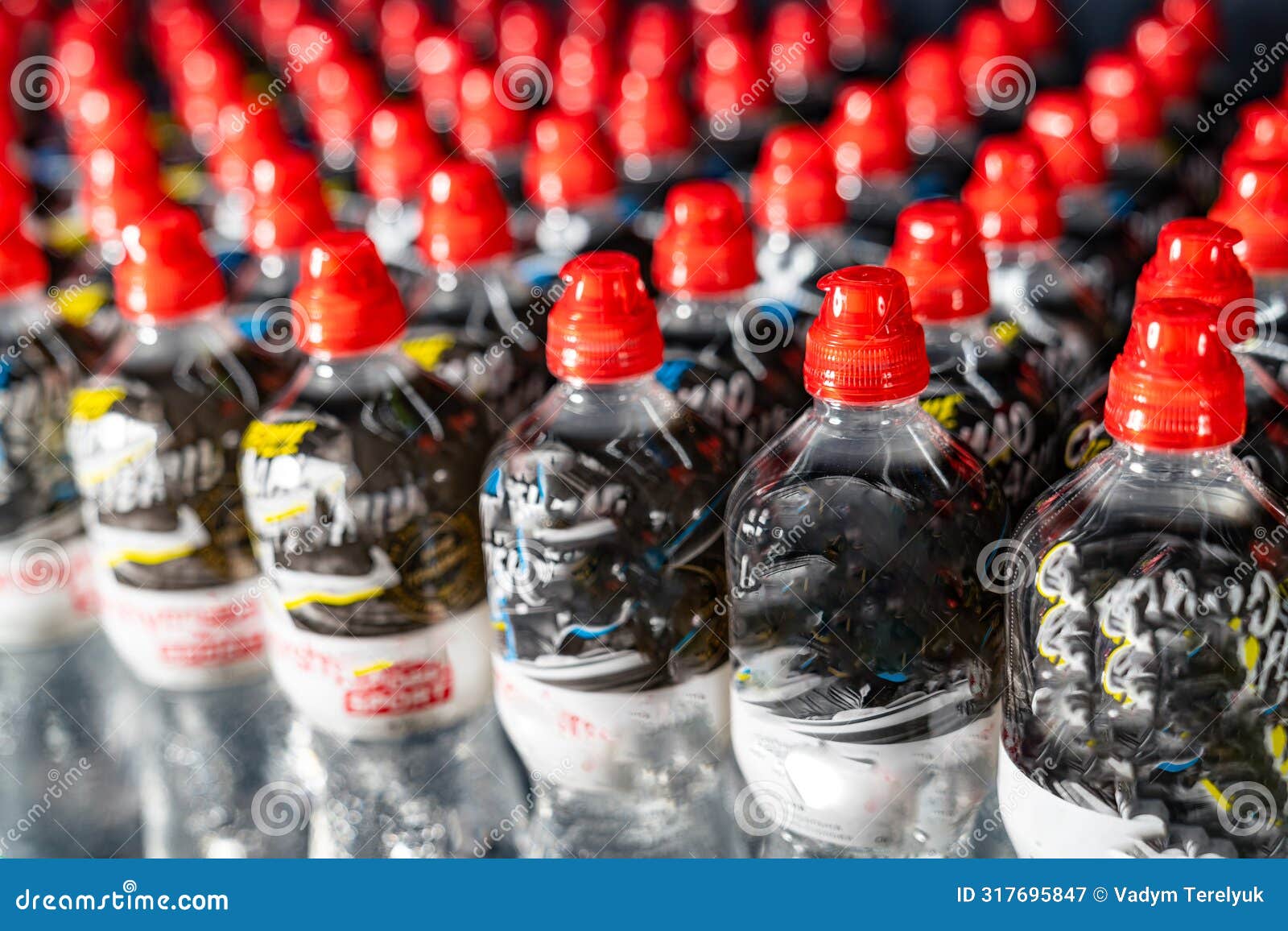 Plastic Bottled Storage. Stack of Water Bottles Stock Image - Image of ...