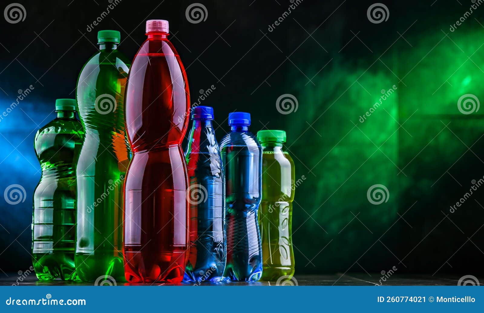 Plastic Bottles of Assorted Carbonated Soft Drinks Stock Image - Image ...