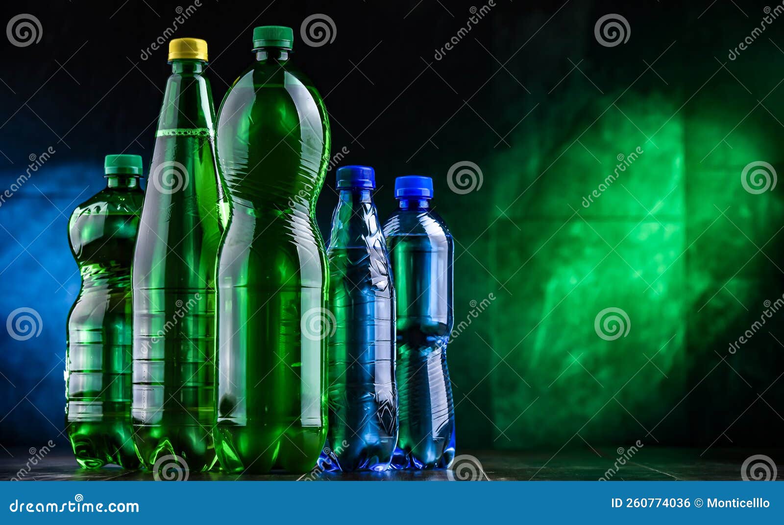 Plastic Bottles of Assorted Carbonated Soft Drinks Stock Photo - Image ...