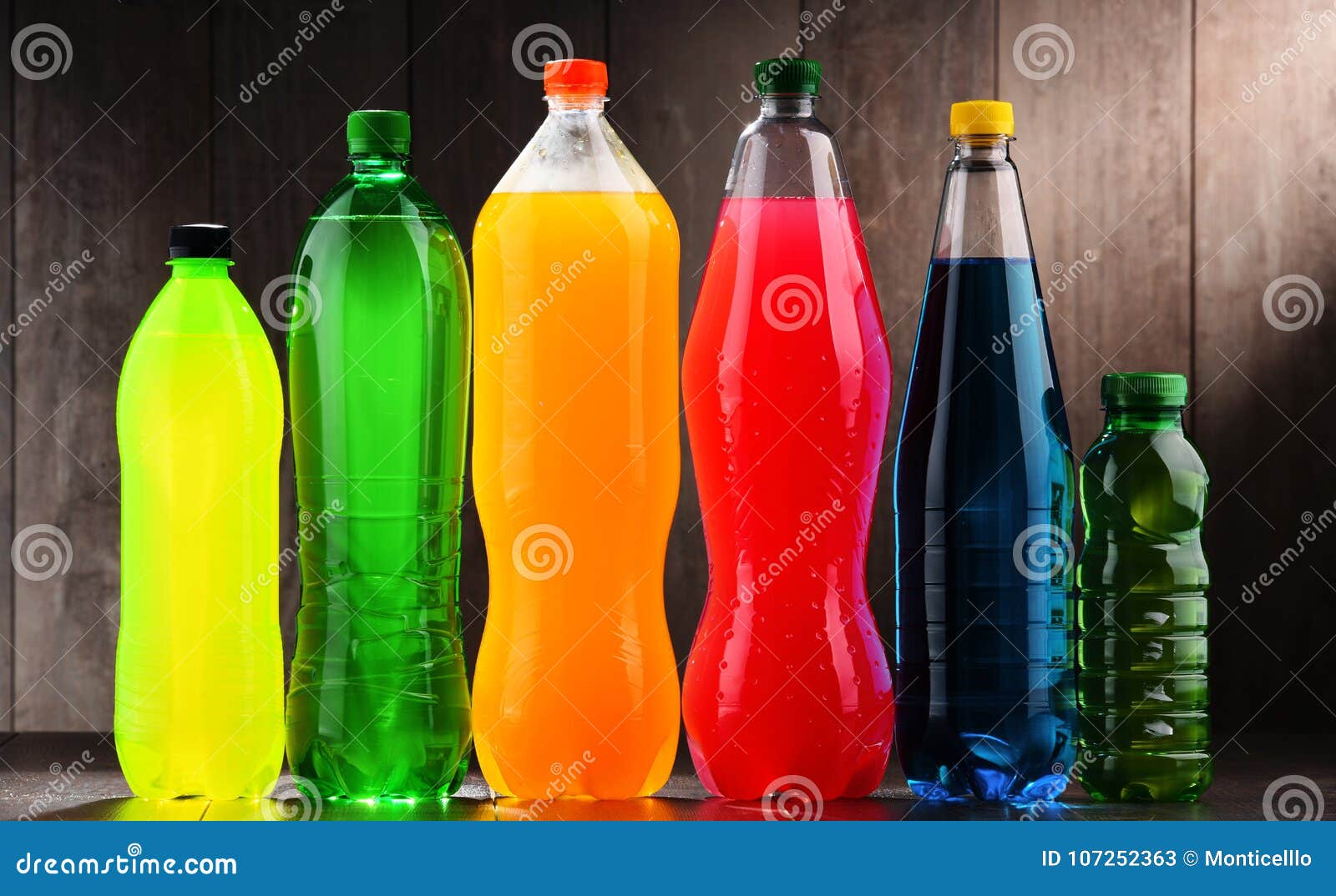 Plastic Bottles of Assorted Carbonated Soft Drinks Stock Image - Image ...