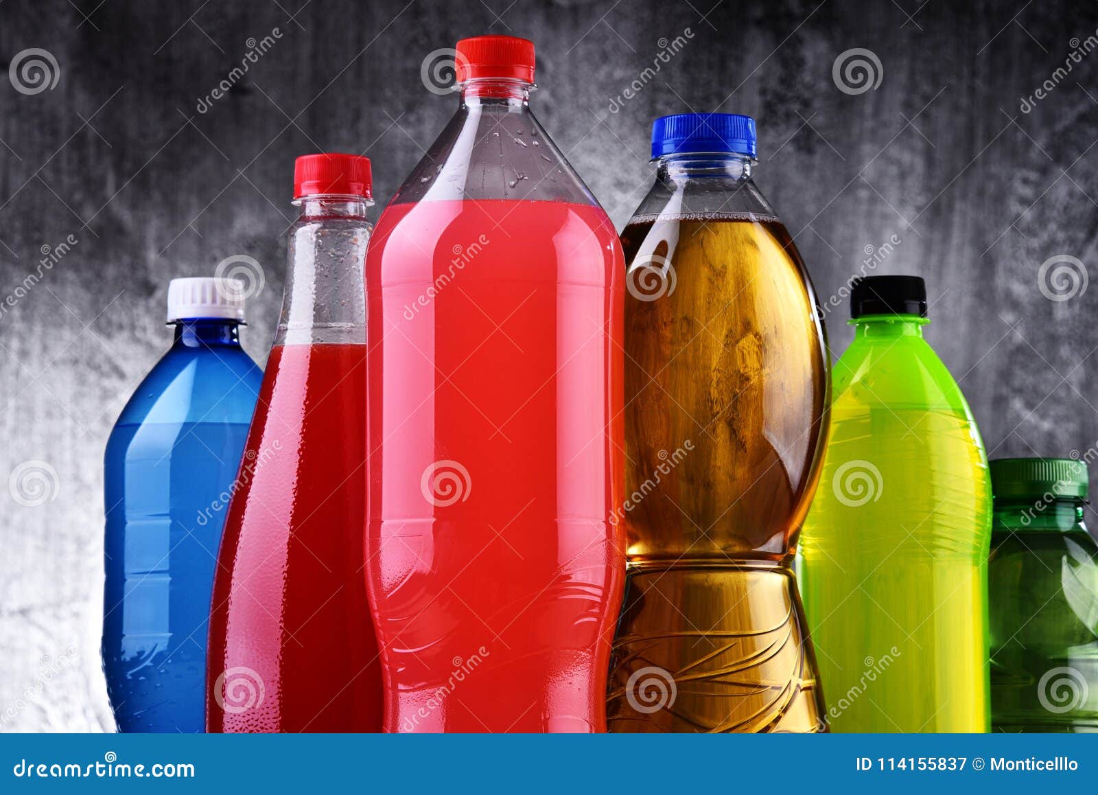 Plastic Bottles of Assorted Carbonated Soft Drinks Stock Image - Image ...