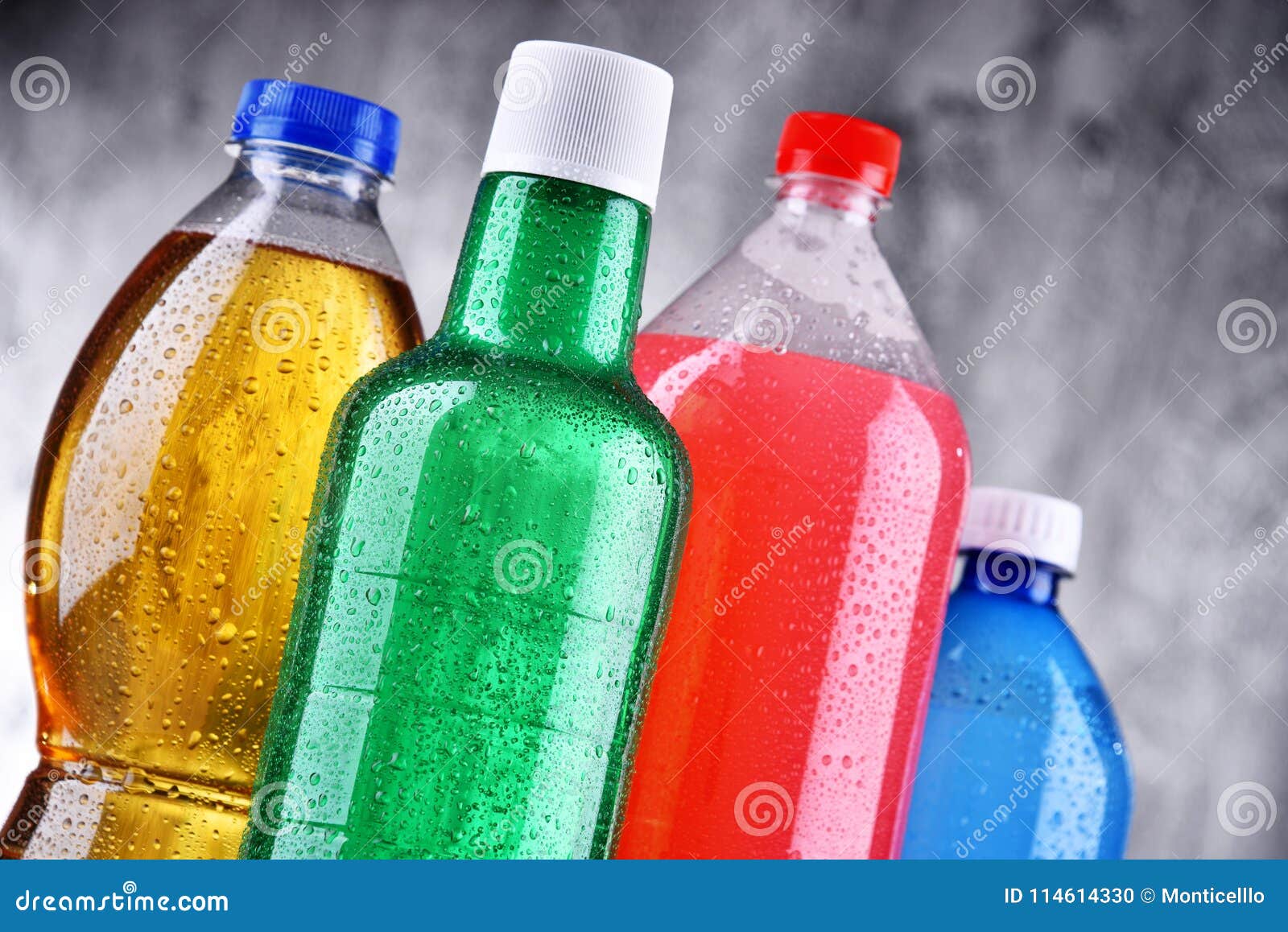 Plastic Bottles of Assorted Carbonated Soft Drinks Stock Photo - Image ...